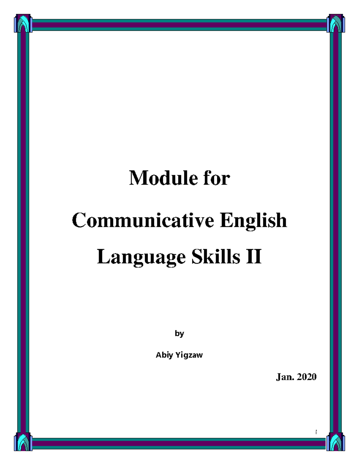 Communicative English Language Skills II merged - i Module for ...