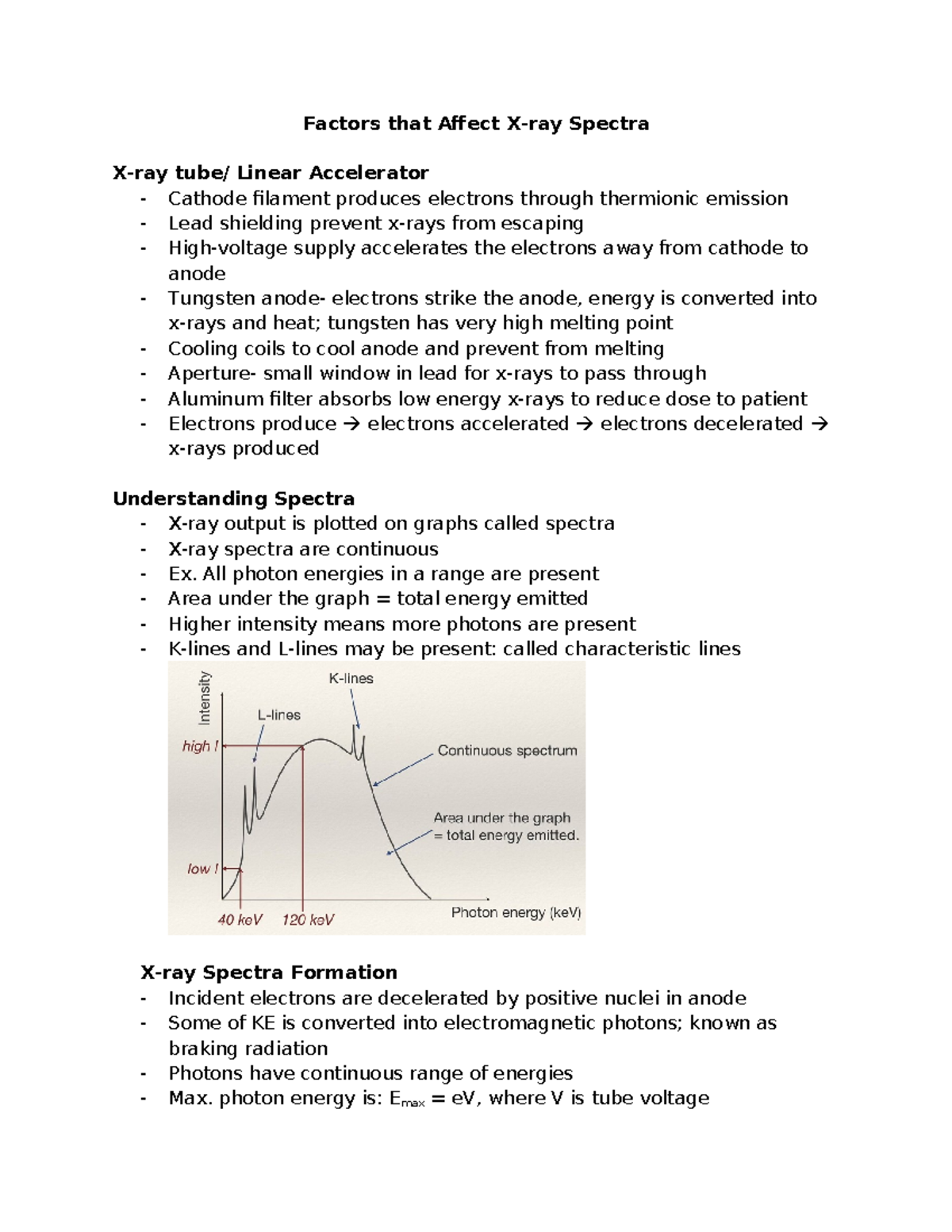 Factors that Affect X-ray Spectra - All photon energies in a range are ...