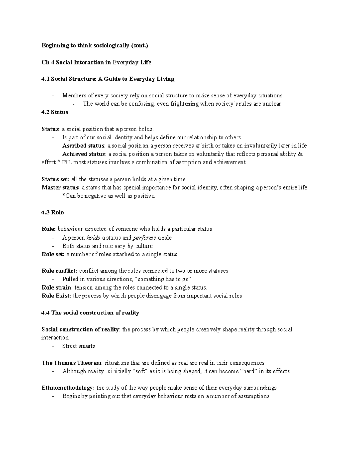 Soci 101 Notes Week 1-2 Reading pt 2 - SOCI 101 - UBC - StuDocu