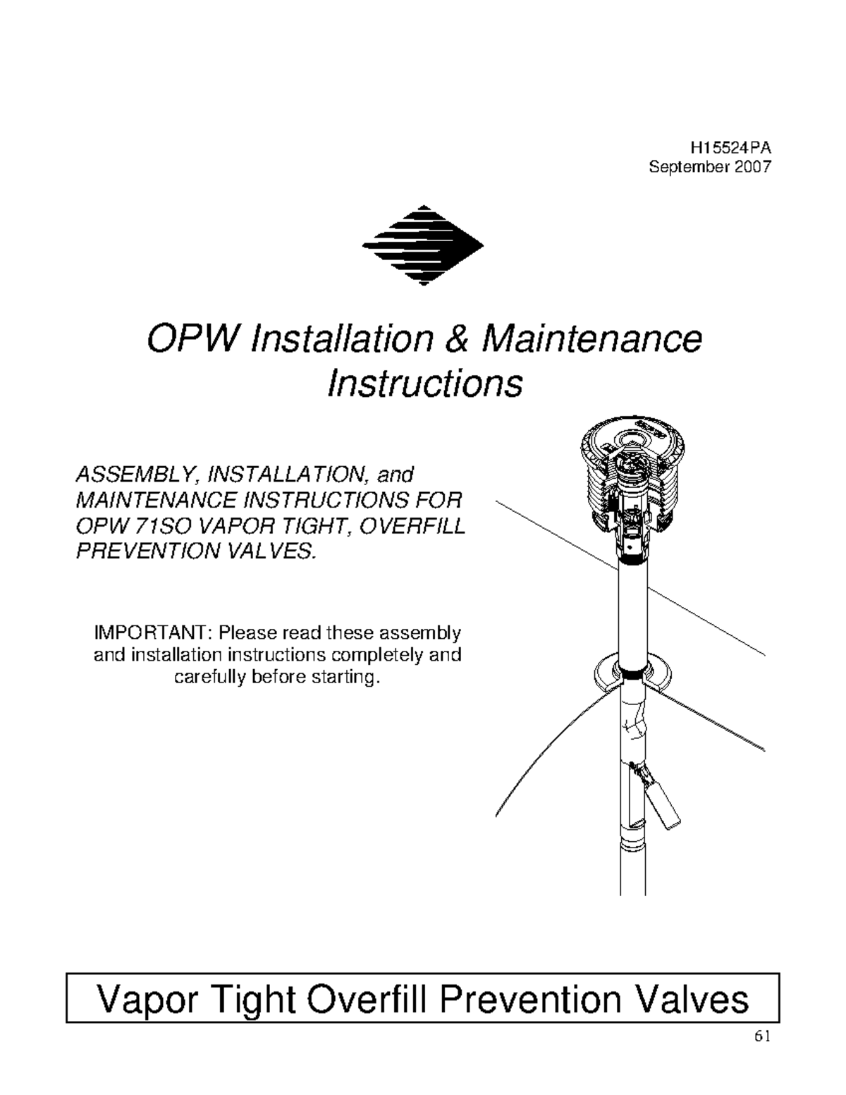 71SO-EVR Installation Instructions - English H15524 PA - H15524PA ...