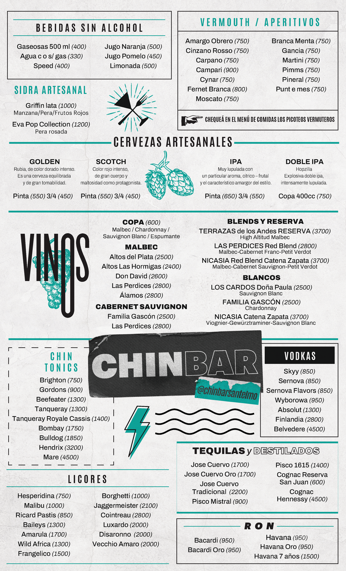 Menu - LOREM IPSUM - B E B I D A S S I N A L C O H O L C H I N T O N I ...