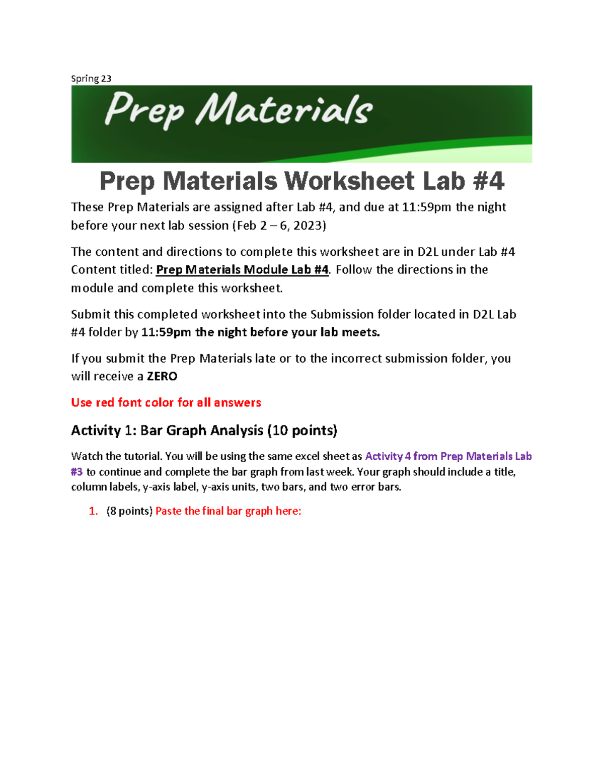 Prep Materials Worksheet Lab #04 - Spring 23 Prep Materials Worksheet ...