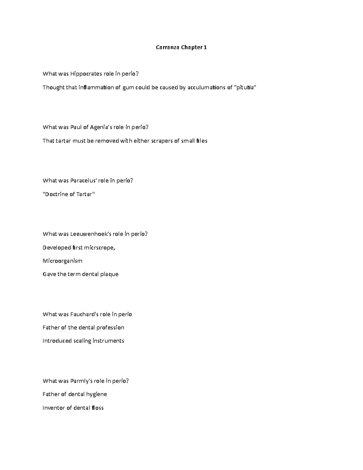 Carranza Chapter 1 - notes - Carranza Chapter 1 What was Hippocrates ...