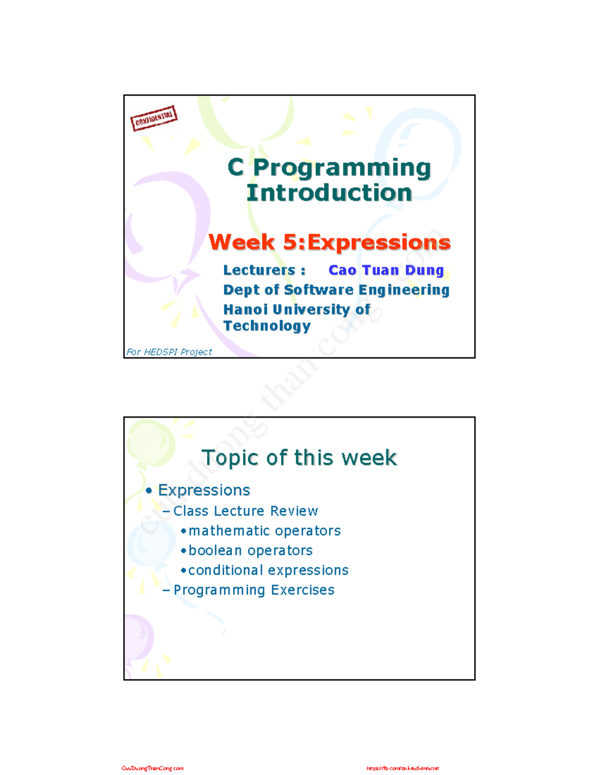 Lap-trinh-c cao-tuan-dung week5-expressions - [cuuduongthancong - - Studocu