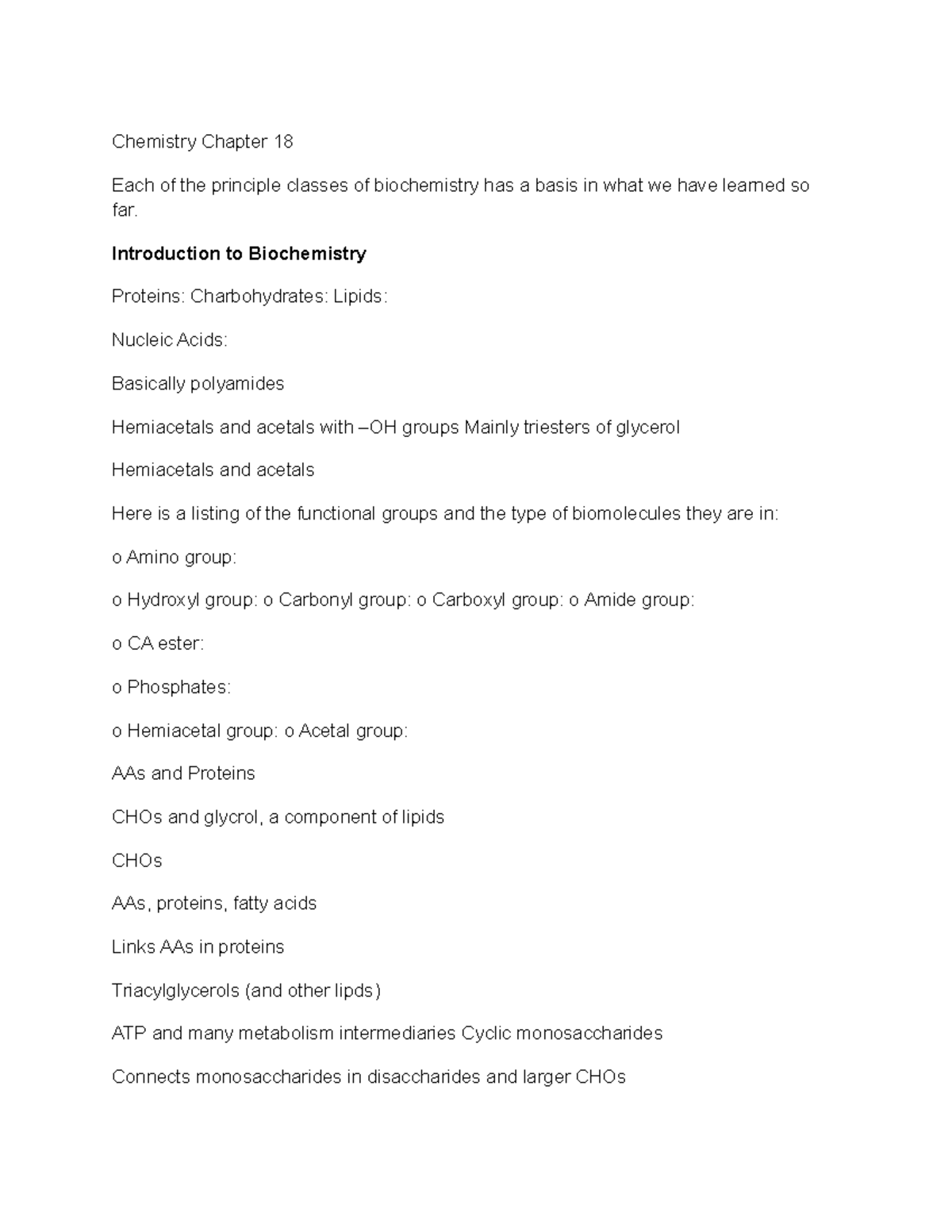 Chemistry Chapter 18 - Introduction to Biochemistry Proteins ...