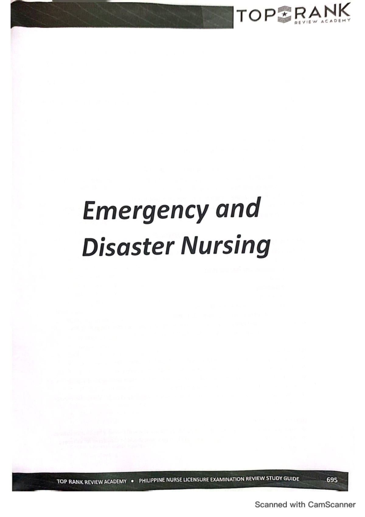 Toprank Disaster Management - TOP RANK REVIEW ACADEMY Emergency and ...
