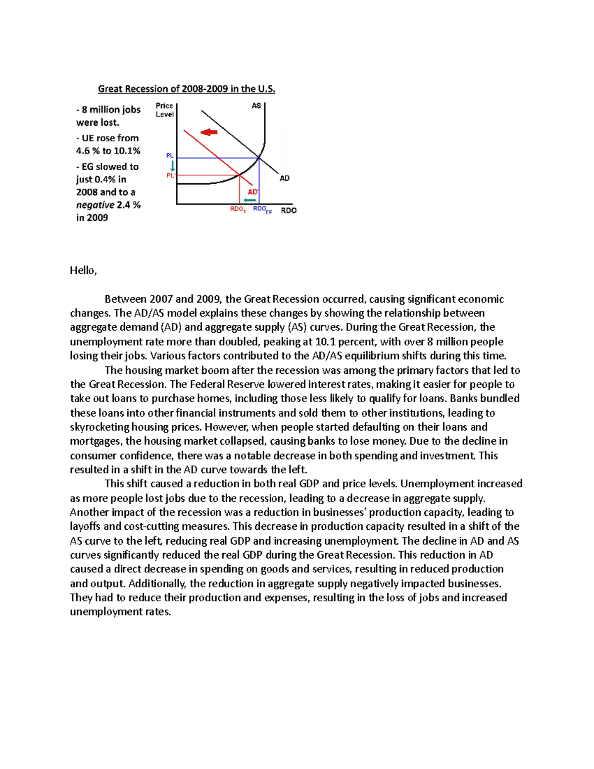 5-2 Discussion- Aggregate Demand and Supply - Hello, Between 2007 and ...