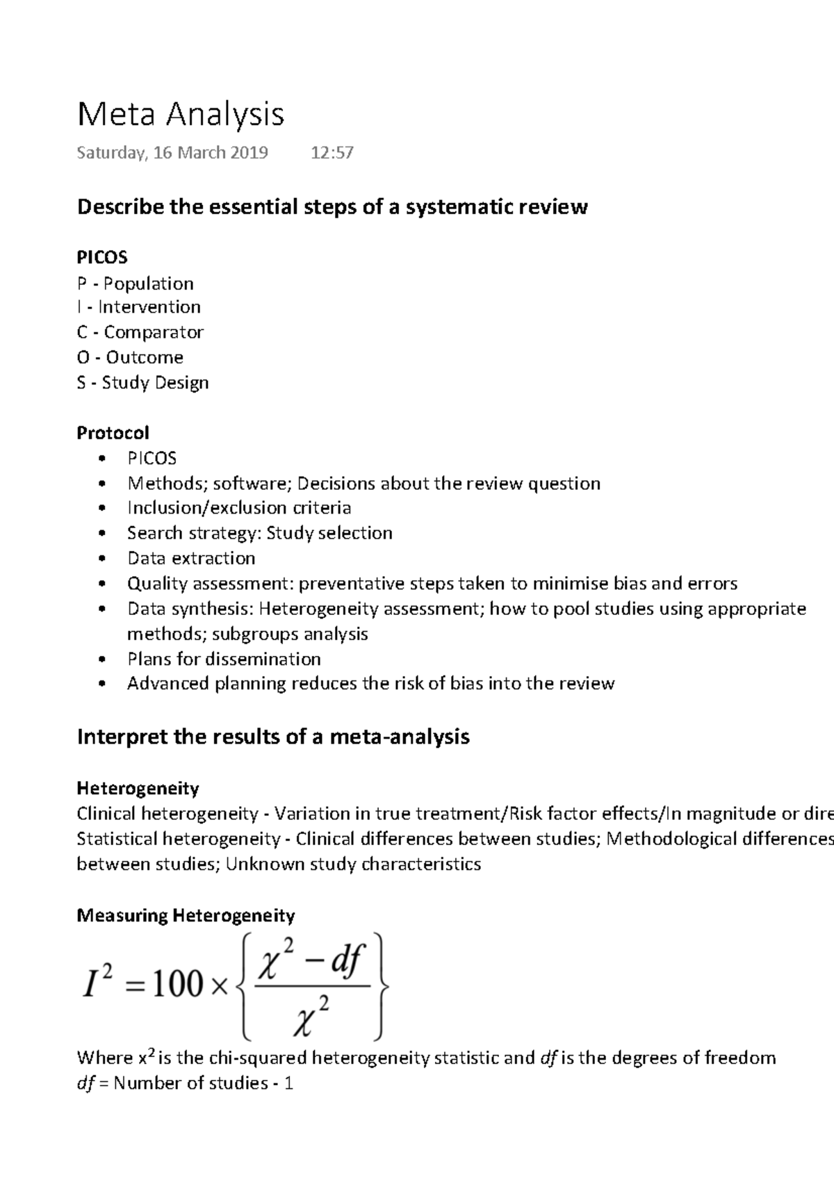 Meta Analysis - Describe the essential steps of a systematic review ...