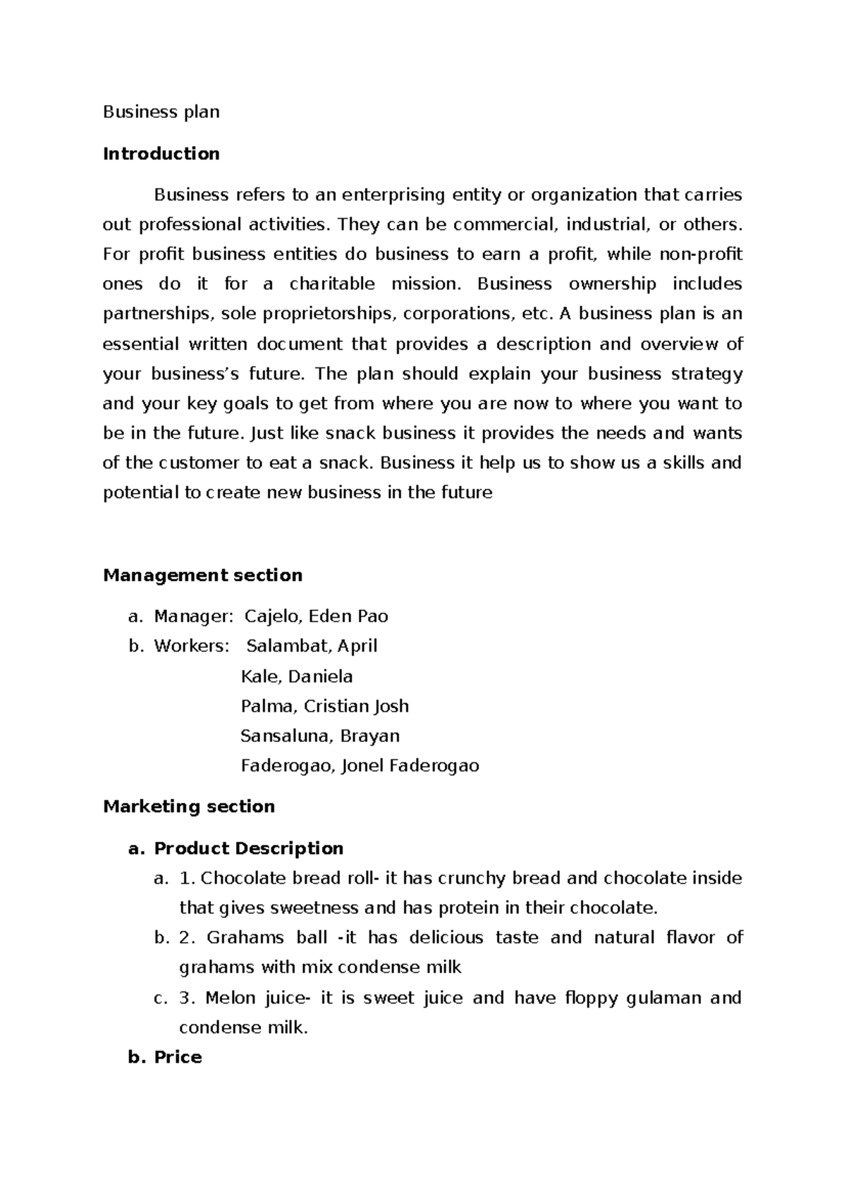 Business-plan - for important purpose only - Business plan Introduction ...