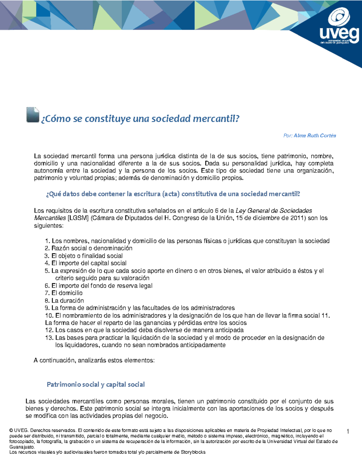 Cómo se constituye una sociedad mercantil - © UVEG. Derechos reservados ...