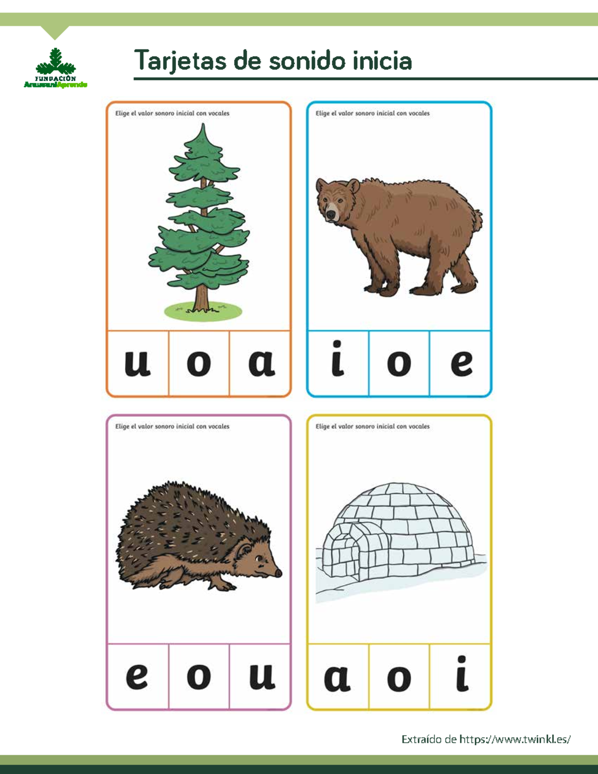 Tarjetas de sonido inicial - Trastorno, evaluación e intervención de ...