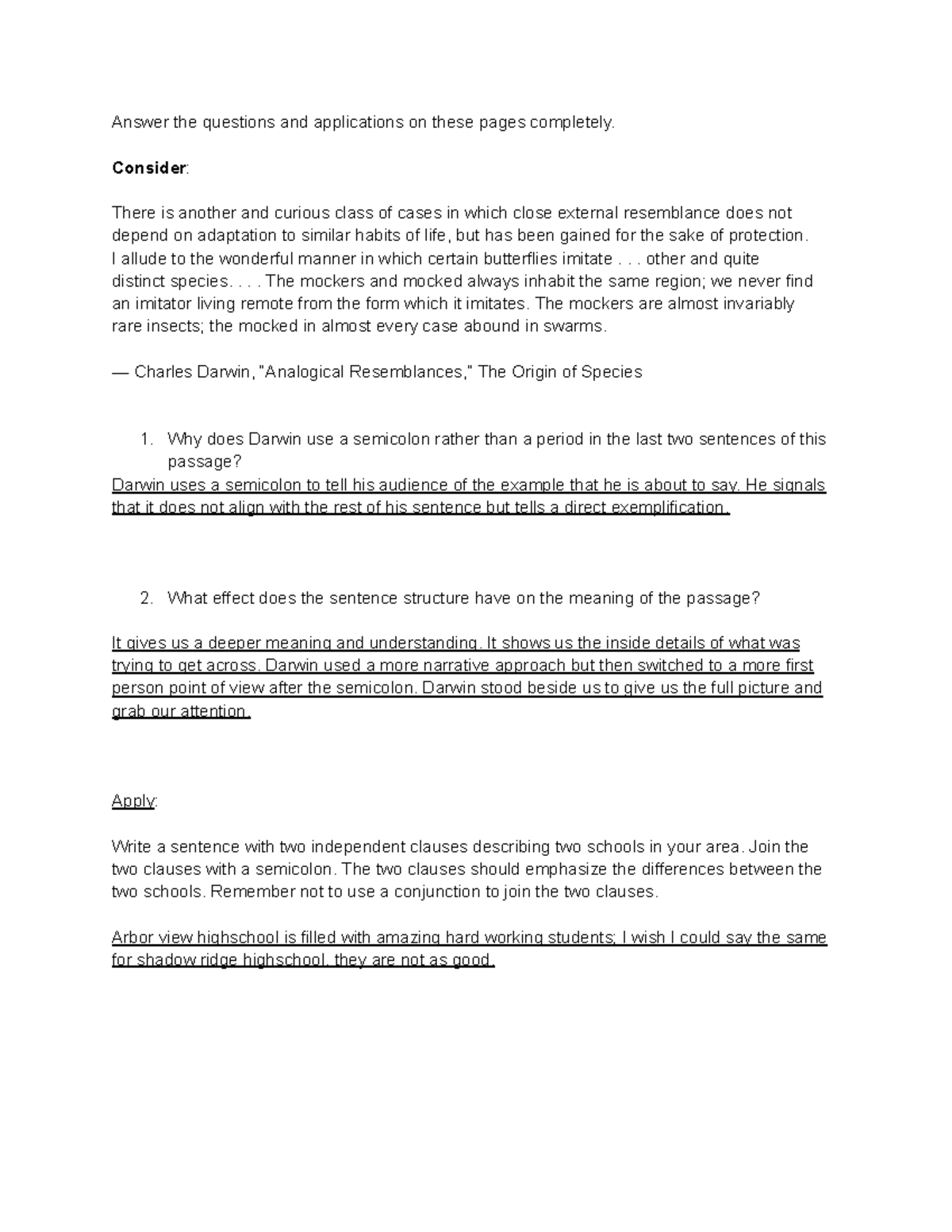 Syntax practice 1-Kora K-P 6 - Answer the questions and applications on ...