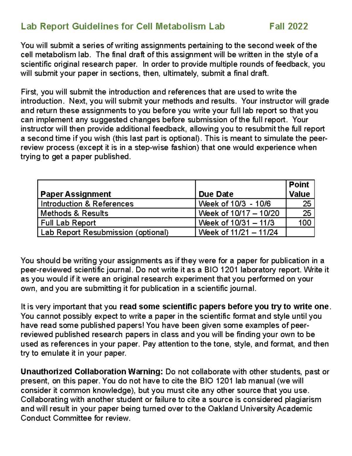BIO 1201 Lab Report Guidelines Fall 2022 1ffc9d2673c8a9dc01199 ...