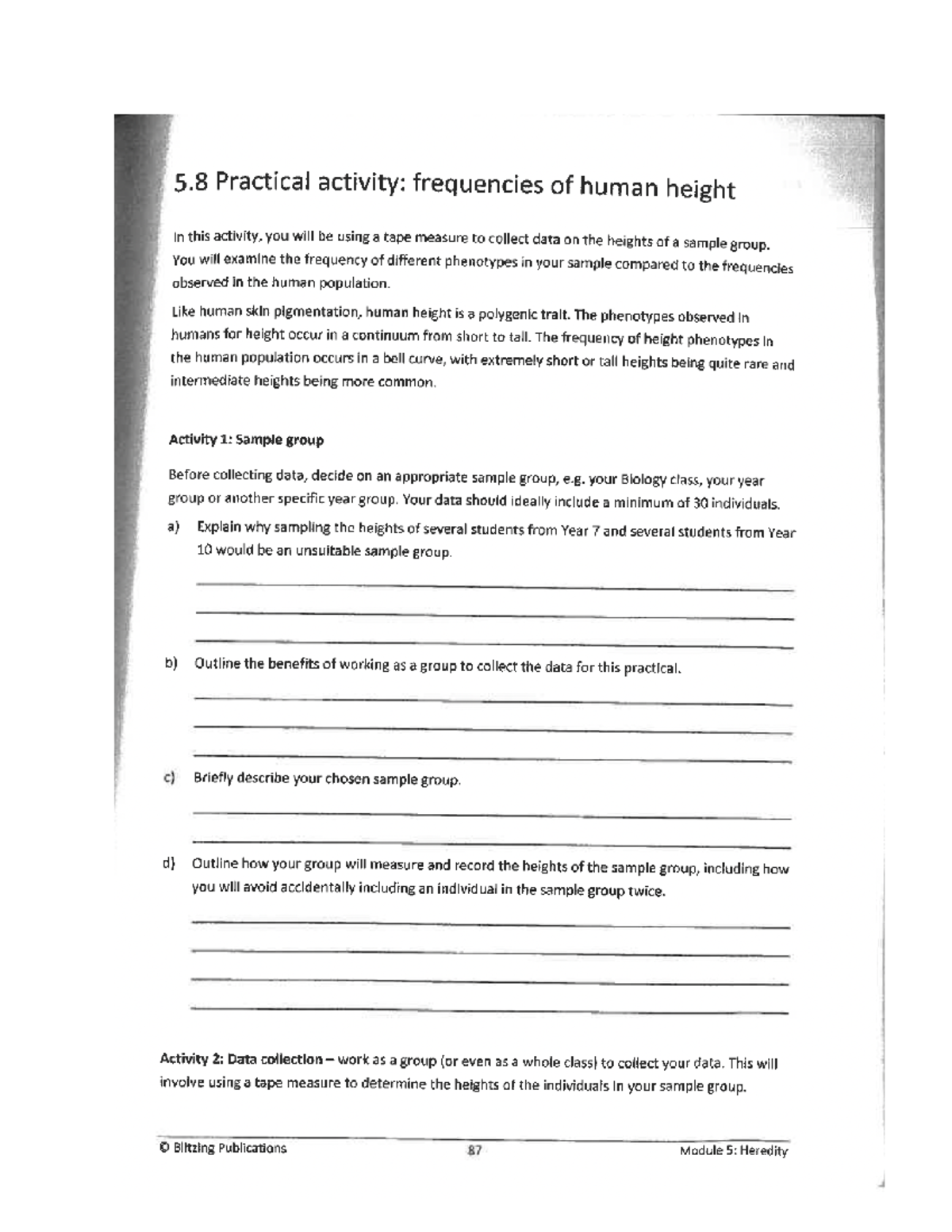 Investigating Polymorphsims - Human Height Experiment - 5 Practical ...