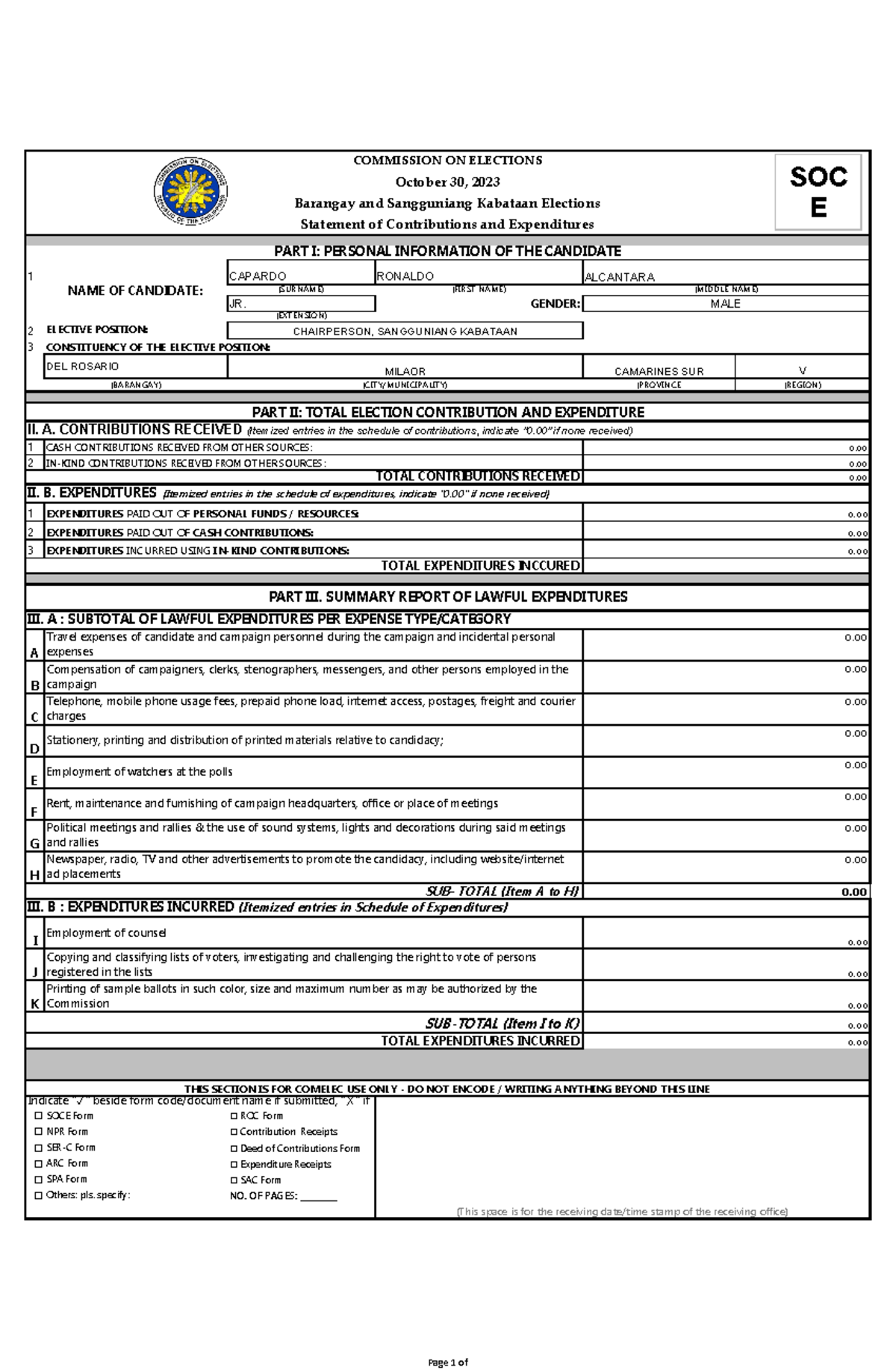 Edited-SOCE FORM1 - dsgfdsff - 1 CAPARDO RONALDO (SURNAME) (FIRST NAME ...