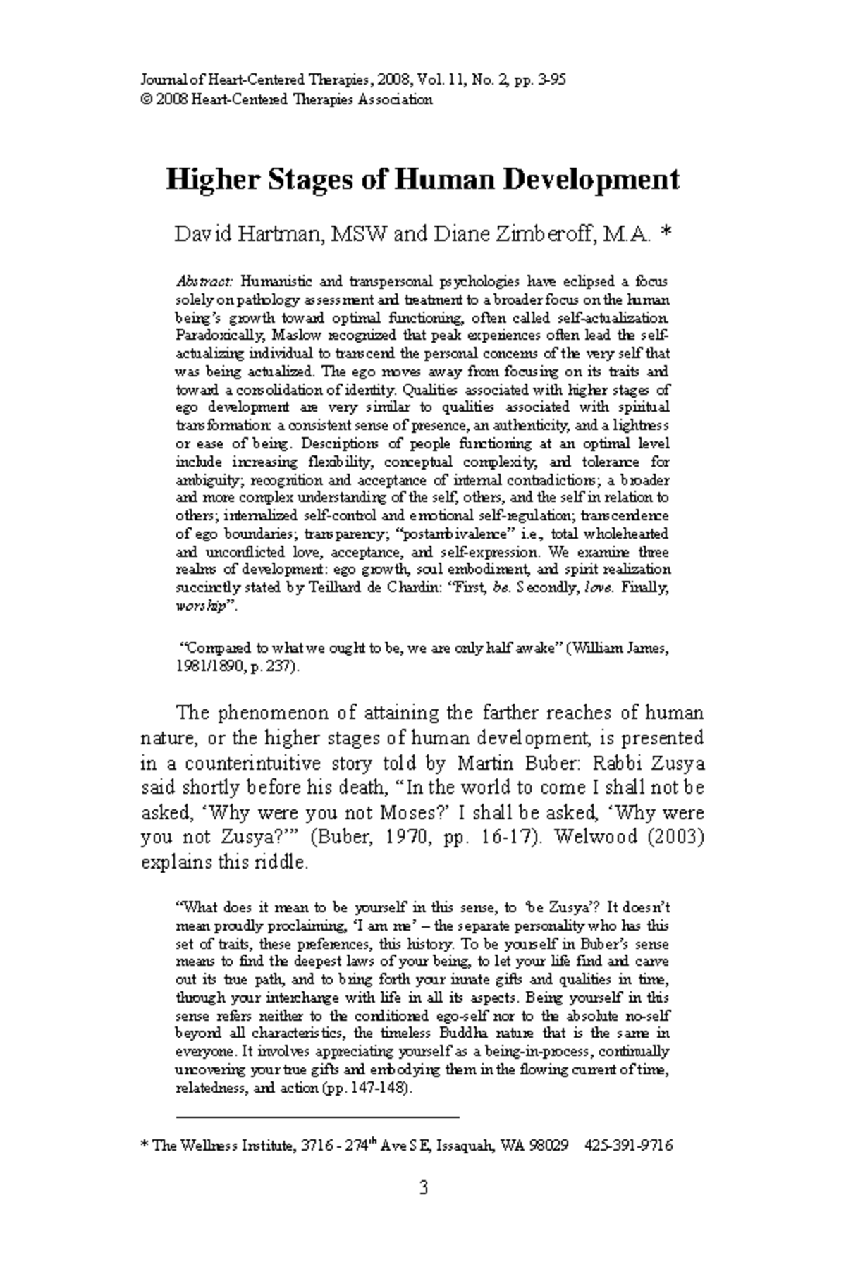 Higher Stages of Human Development - Journal of Heart-Centered ...