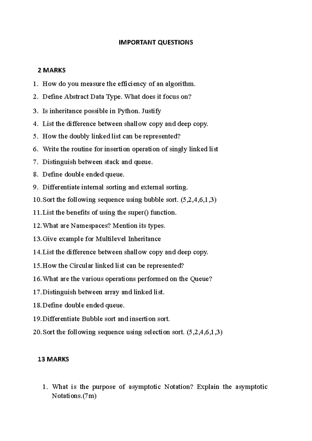 Important Questions - IMPORTANT QUESTIONS 2 MARKS How do you measure ...