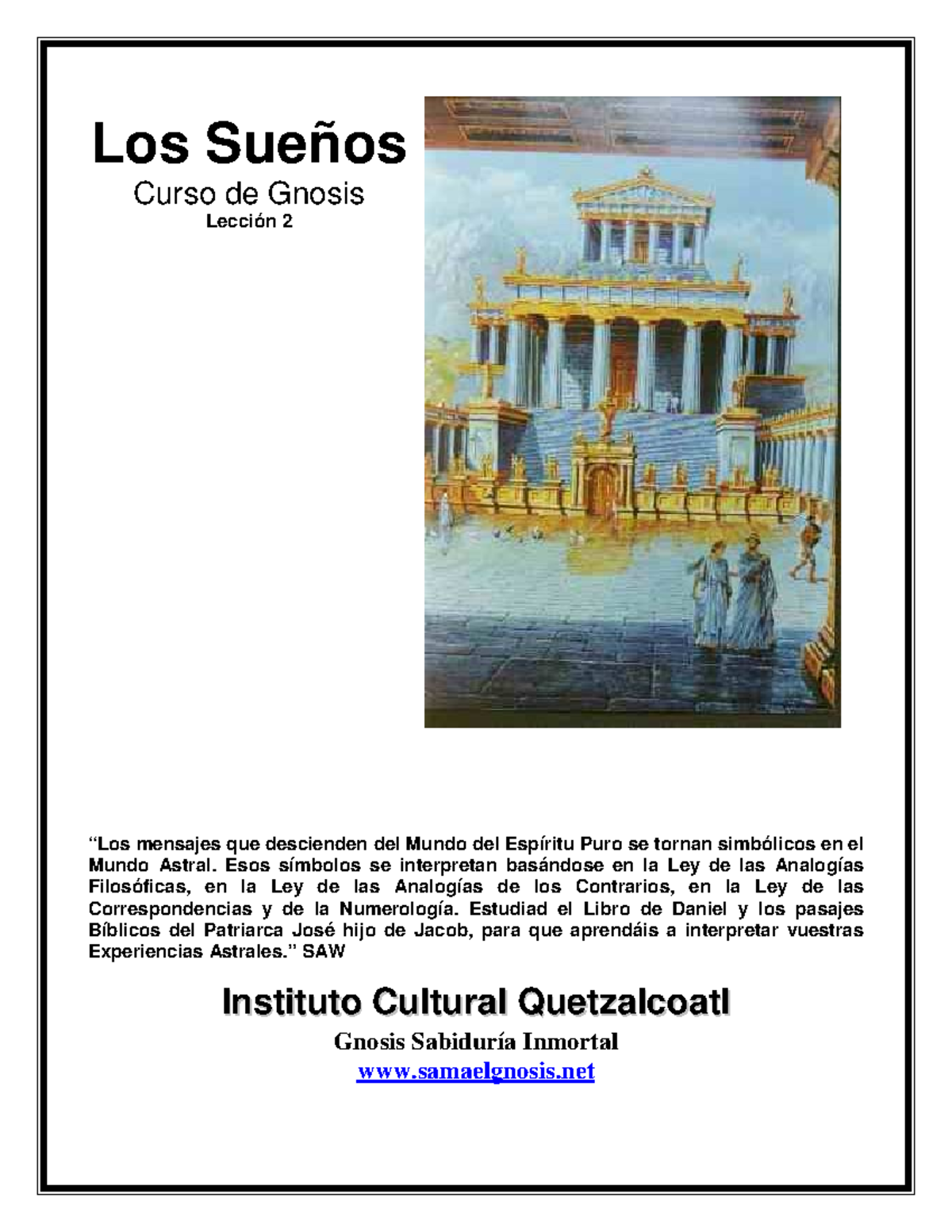 Sueños 02 explicación - Los Sueños Curso de Gnosis Lección 2 “Los ...