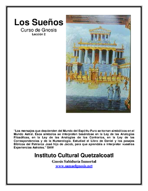 Sueños 03 explicación - Los Sueños Curso de Gnosis Lección 3.- La ...