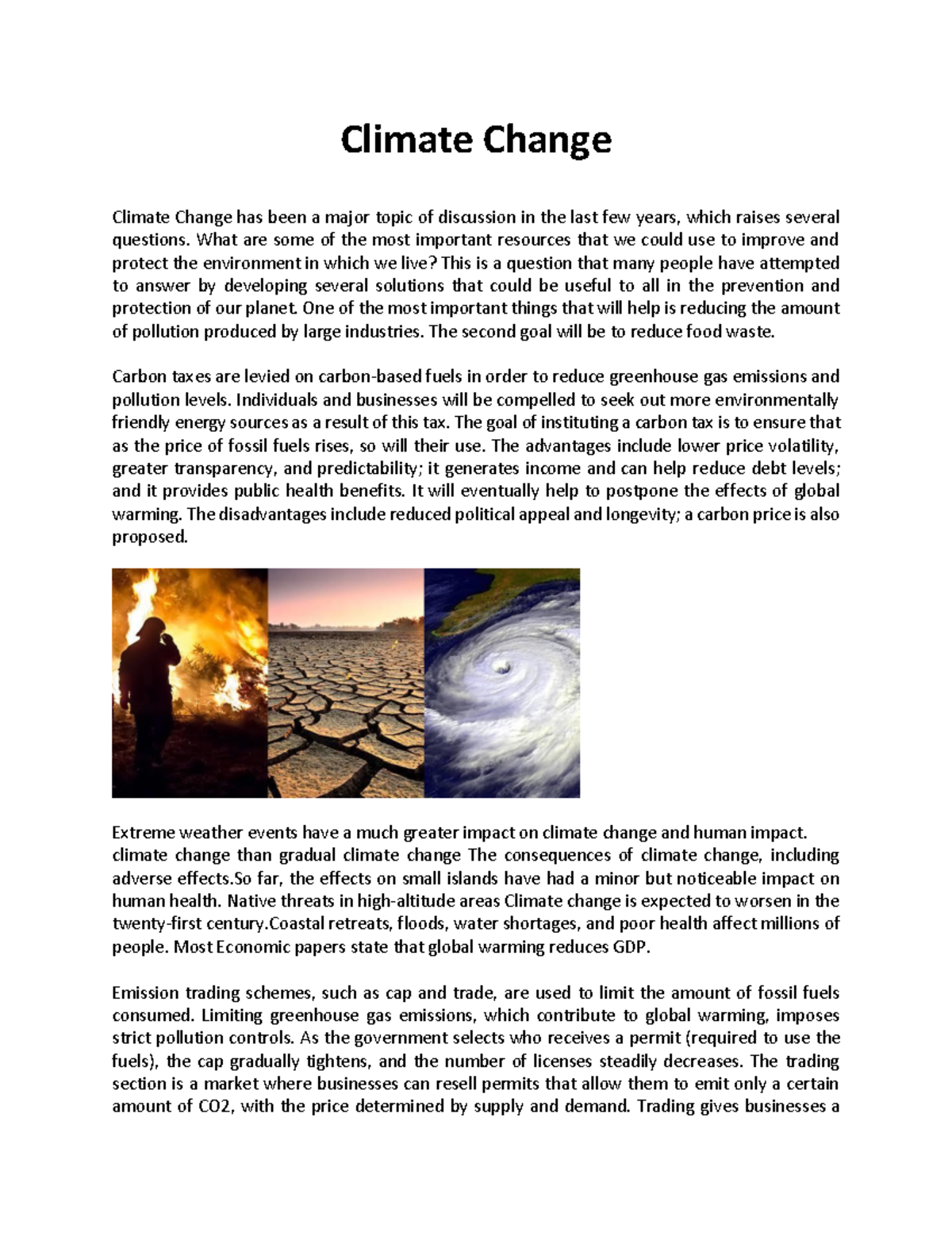 CWTS BLOG - Blog - Climate Change Climate Change has been a major topic ...