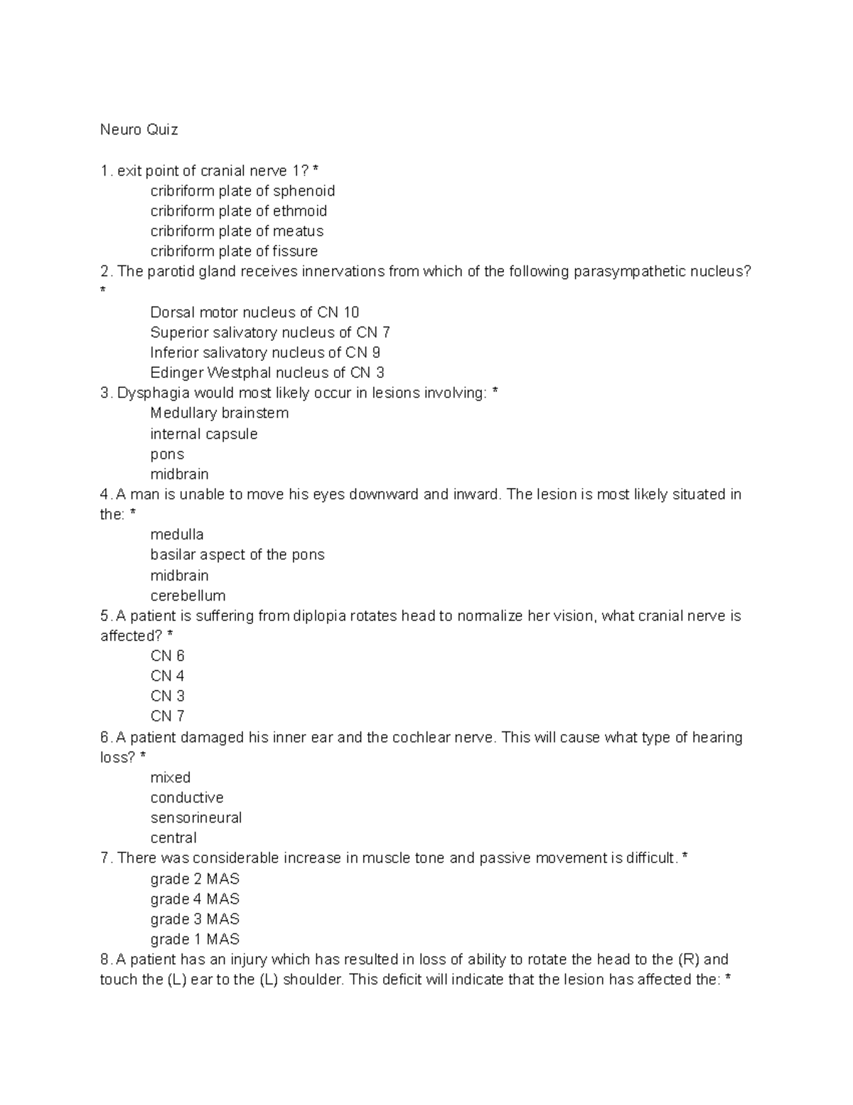 Neuro Quiz - Business Ethics - Studocu