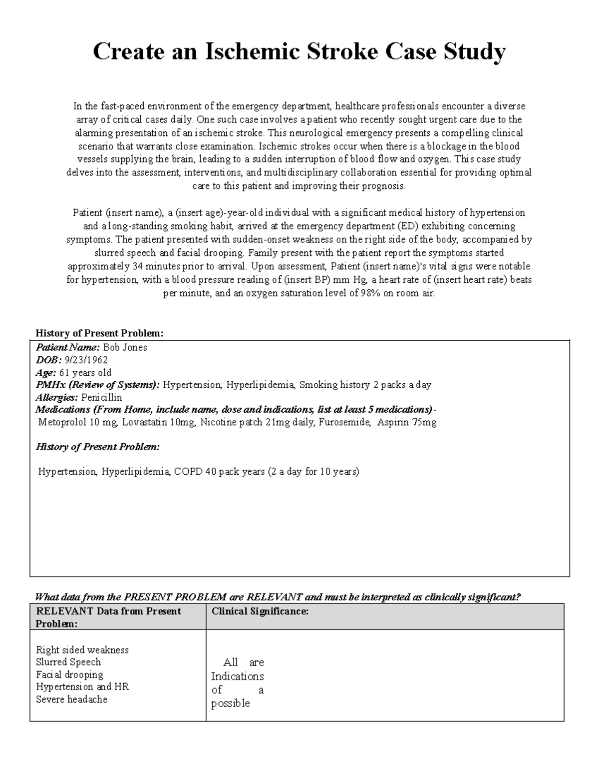 Case Study Ischemic Stroke - Create an Ischemic Stroke Case Study In ...
