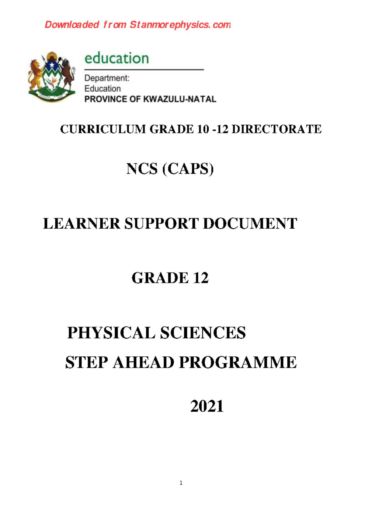 Learner support Grade 12 for 2021 - CURRICULUM GRADE 10 - 12 ...