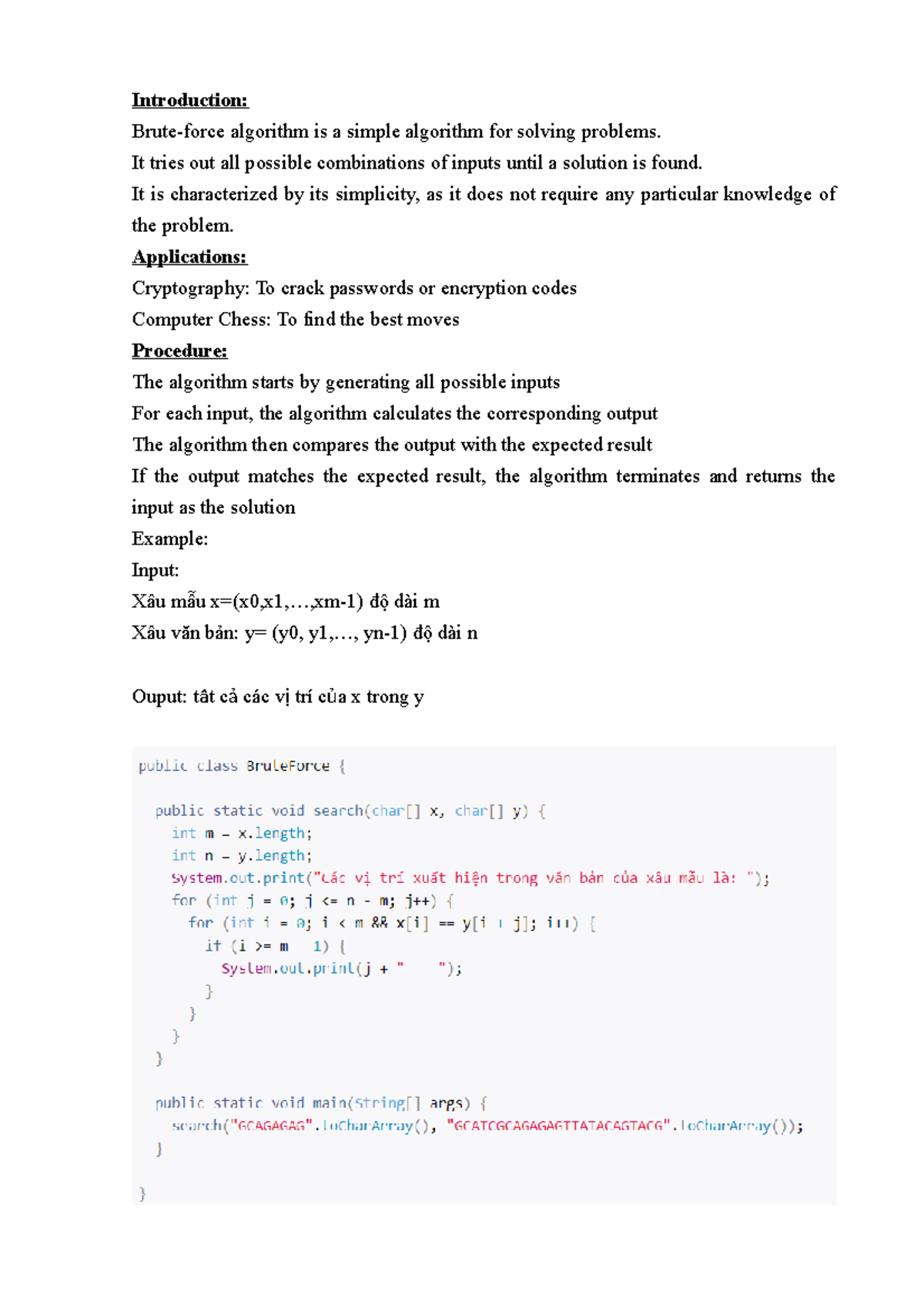 Brute Forte - Practice DBI - Introduction: Brute-force algorithm is a ...