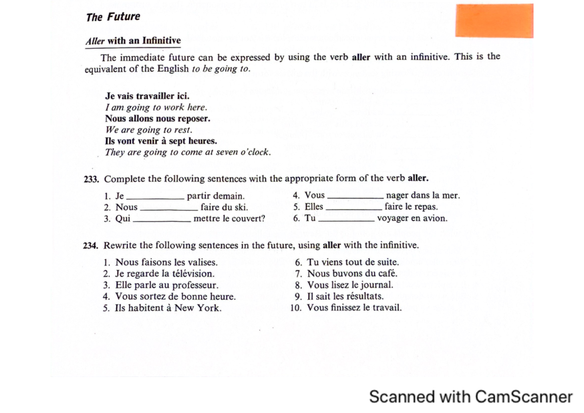 Futur Proche - The Future Aller with an Infinitive The immediate future ...