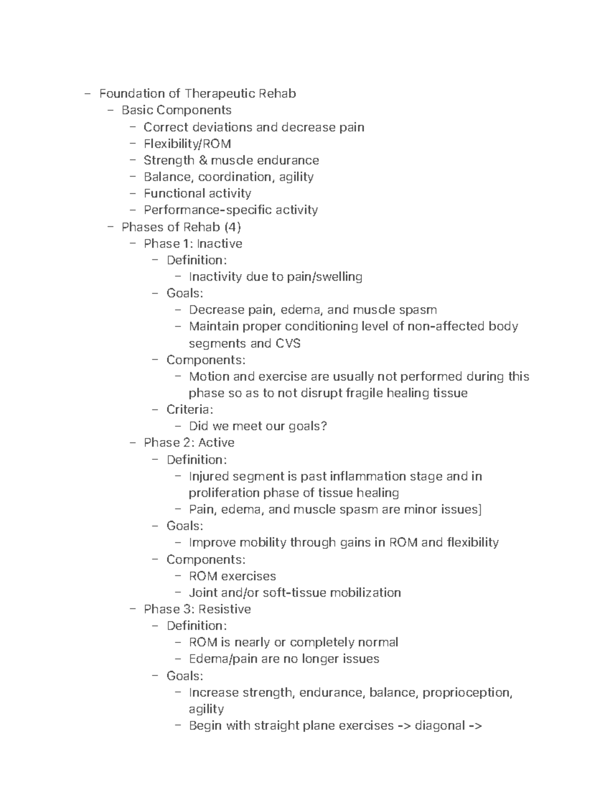 Foundation of Therapeutic Rehab