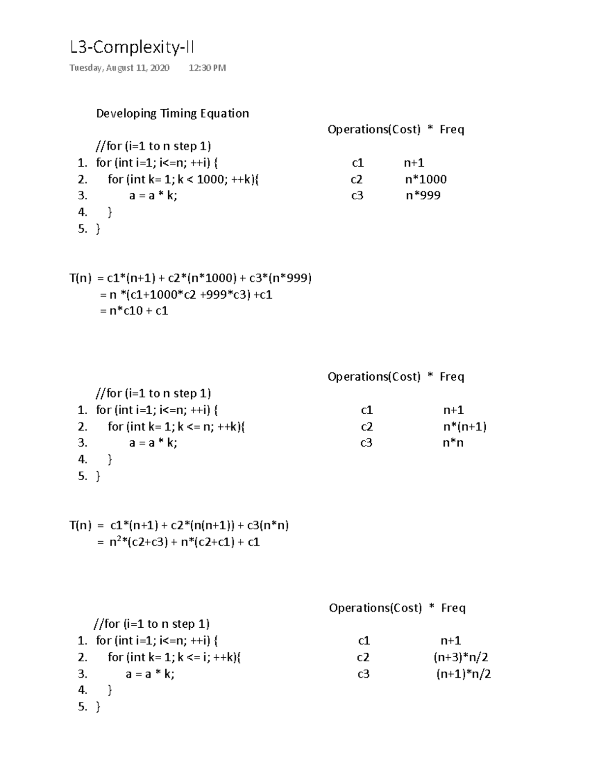 L3Complexity II - Introduction to algorithms 3rd EditionAssignmentdksIntroduction to algorithms ...