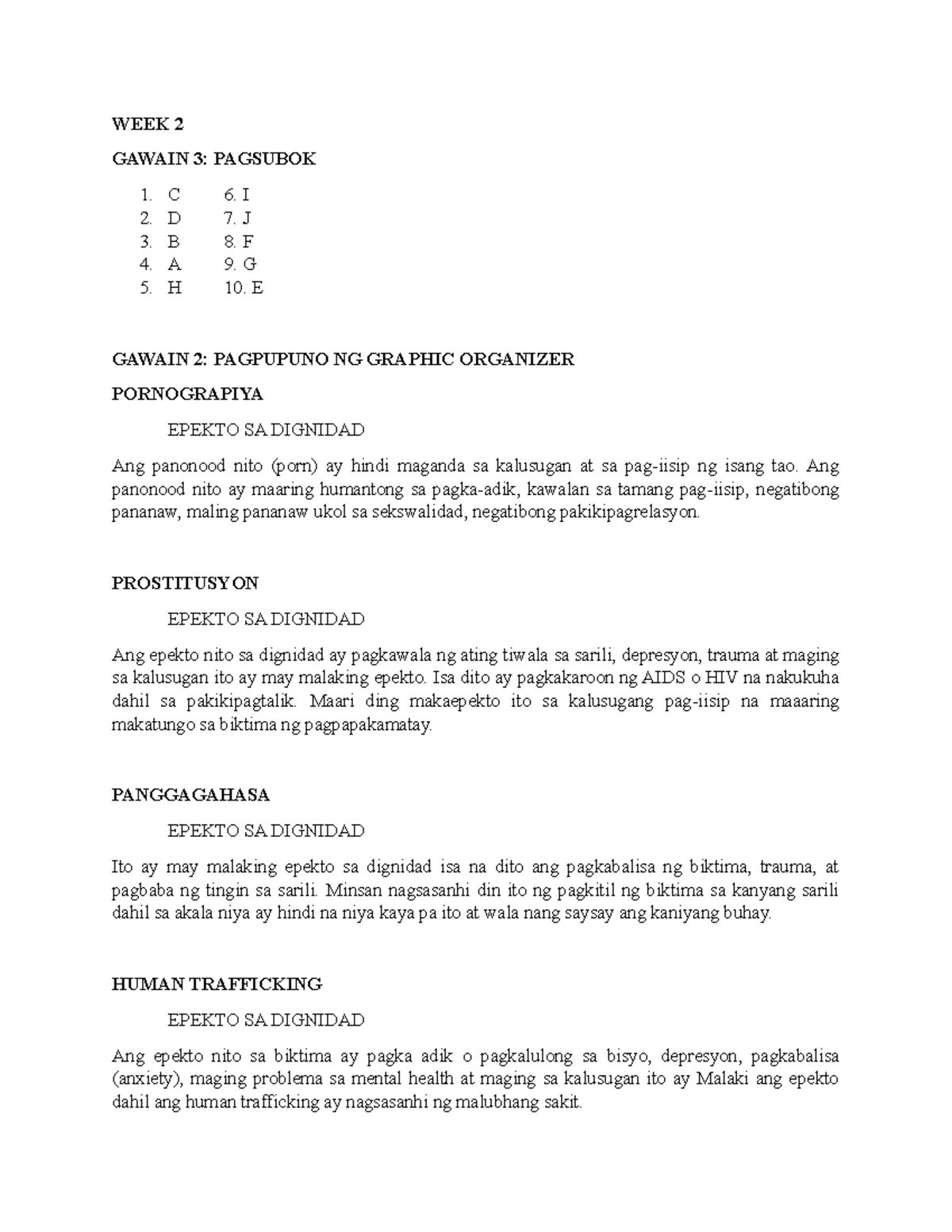 WEEK 2 ESP - Human Behavior in Organization practice activity for ESP ...