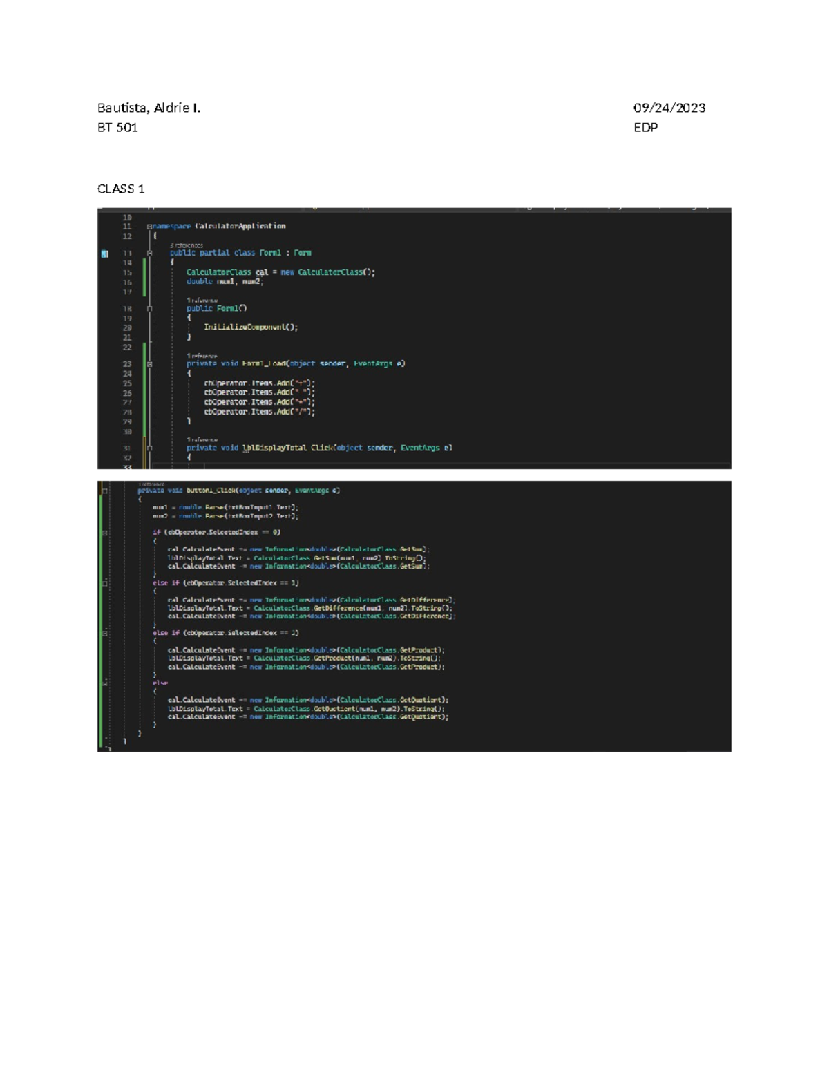 01 Laboratory Exercise 2 - ARG Bautista Event - Bautista, Aldrie I. 09 ...