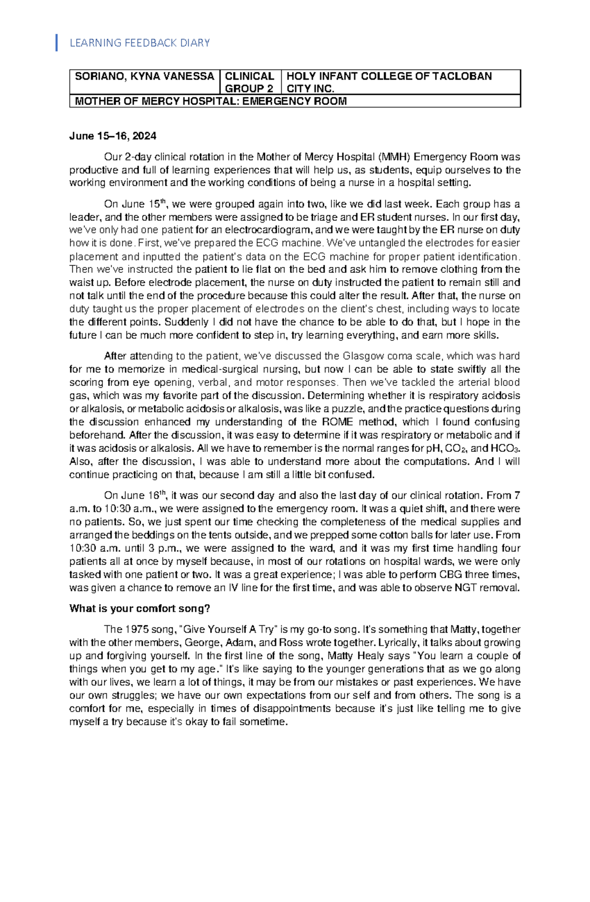 LF Diary - Soriano - GOODLUCK EVERYONE!!! - LEARNING FEEDBACK DIARY ...