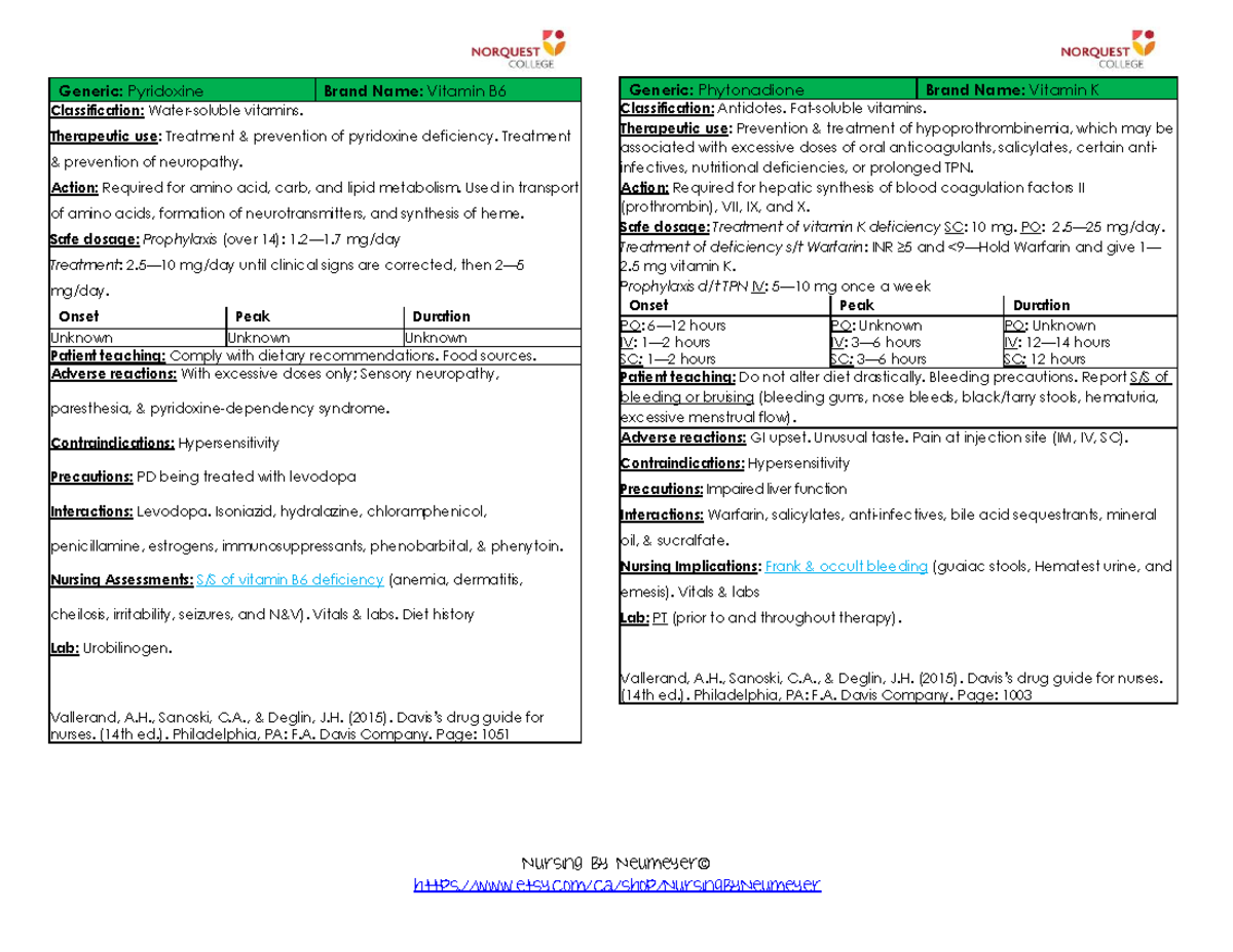 Med cards starting with P PDF - Nursing By Neumeyer© Generic ...