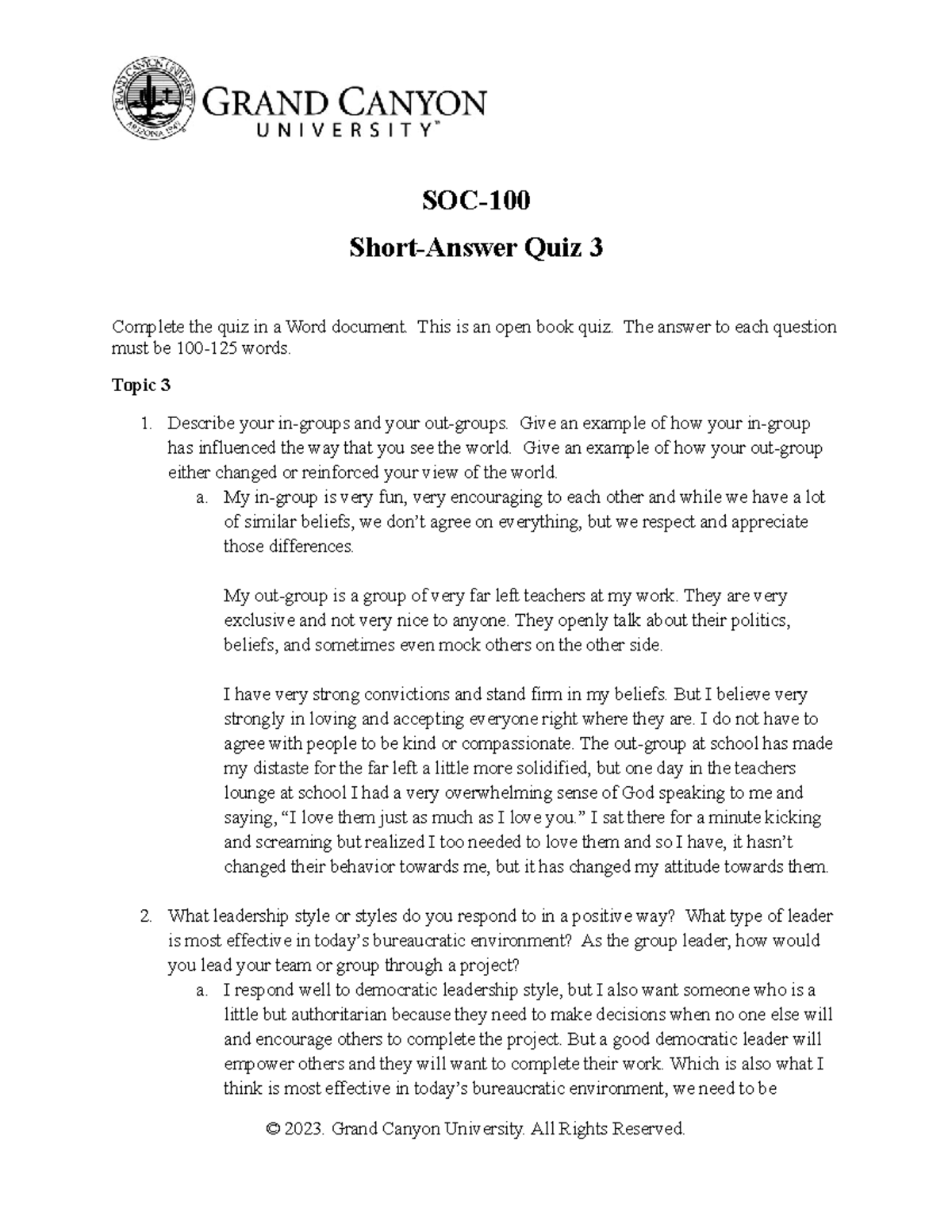 SOC-100.Short-Answer Quiz 3 1-8-18 - SOC- Short-Answer Quiz 3 Complete ...