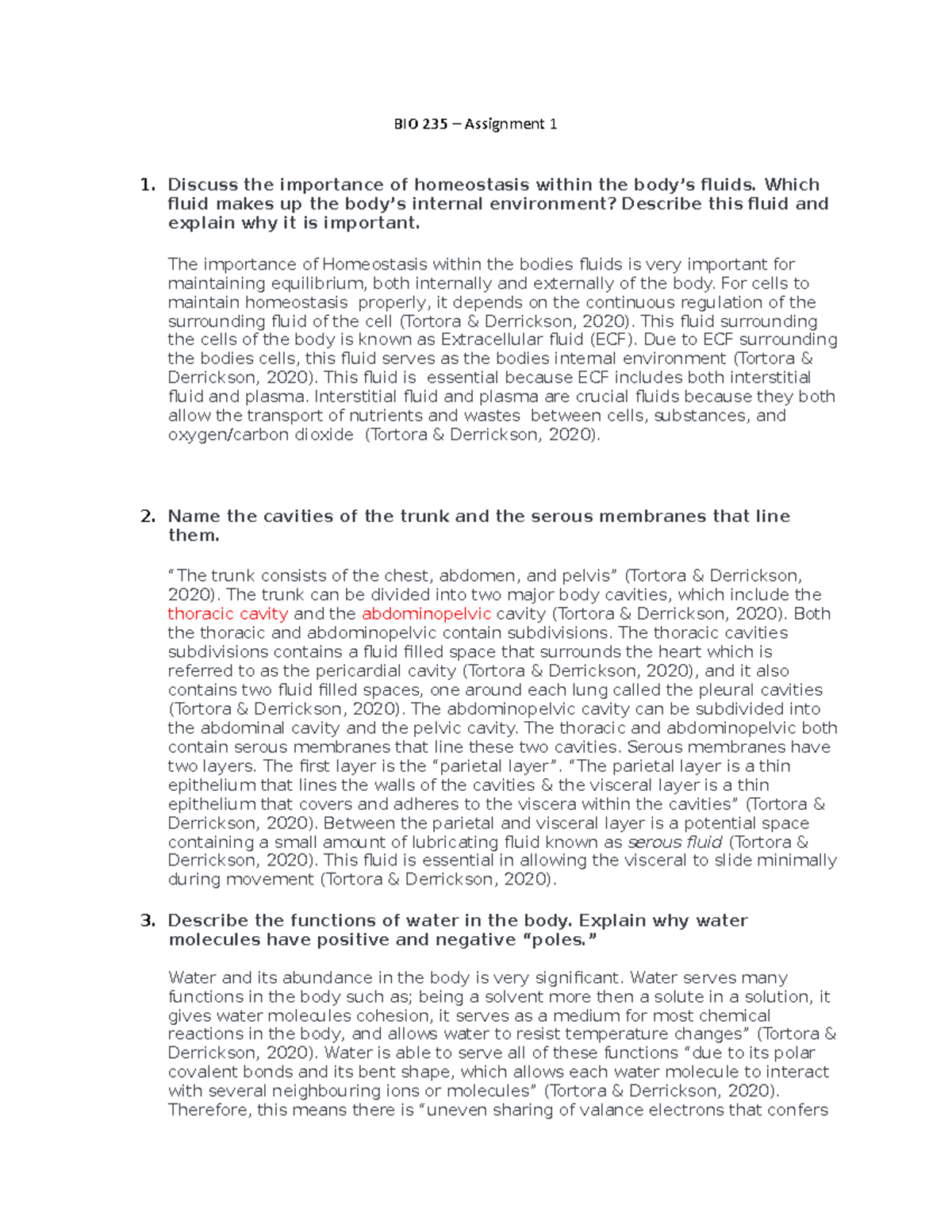 Assignment 1 Final Copy - BIO 235 – Assignment 1 Discuss the importance ...