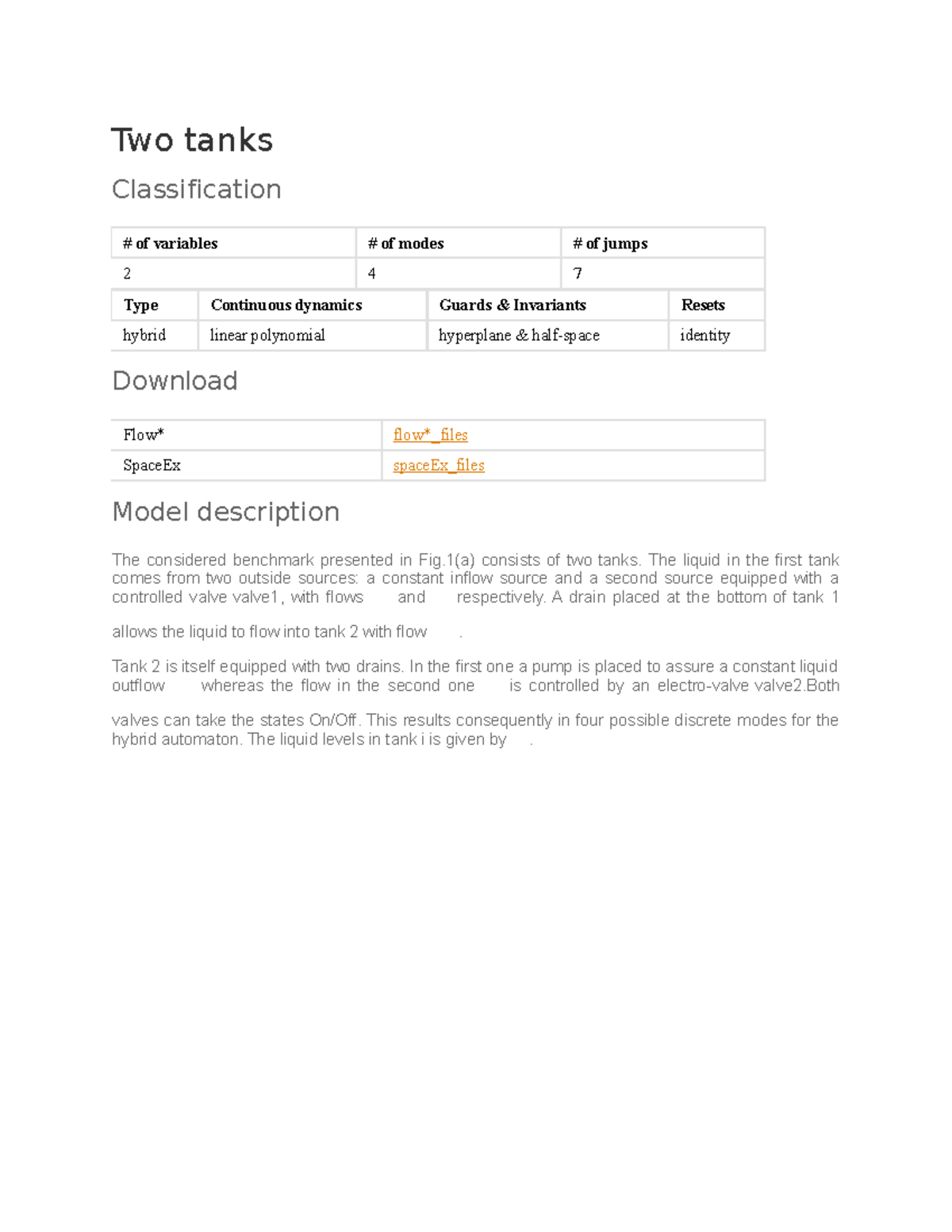Two tanks - Tutorial for mathematic modeling of two tank systems. - Two ...