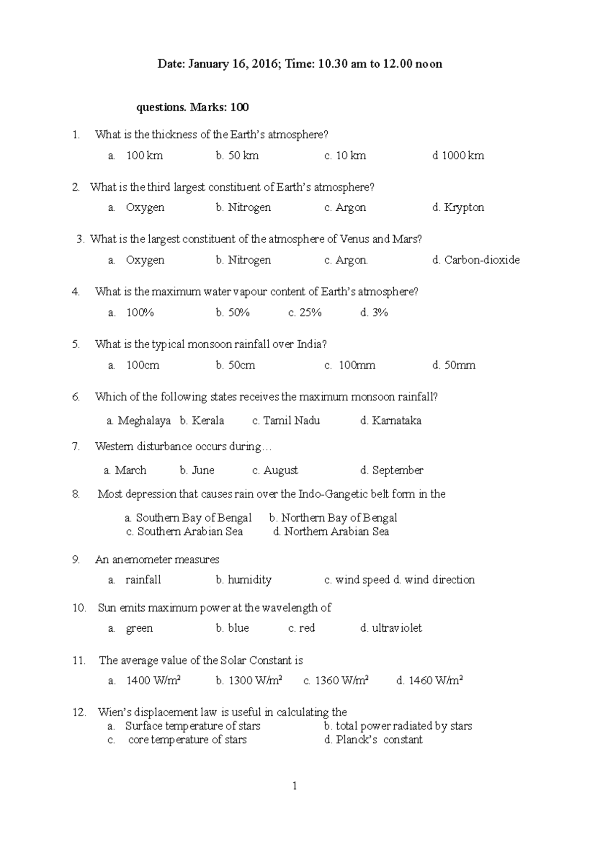 Ent Test 2016 Question Paper-converted - Cognitive Aptitude Test II ...