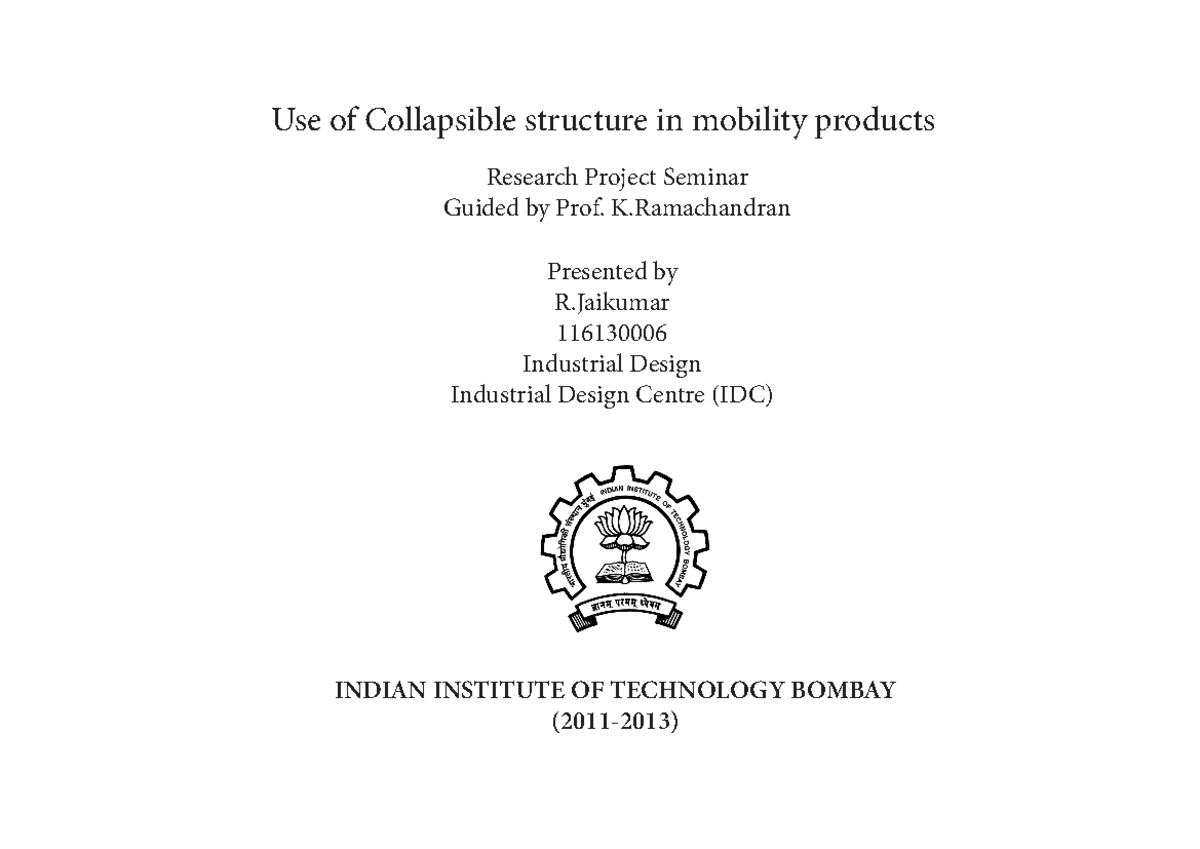 Researchprojectfinal - Use of Collapsible structure in mobility ...