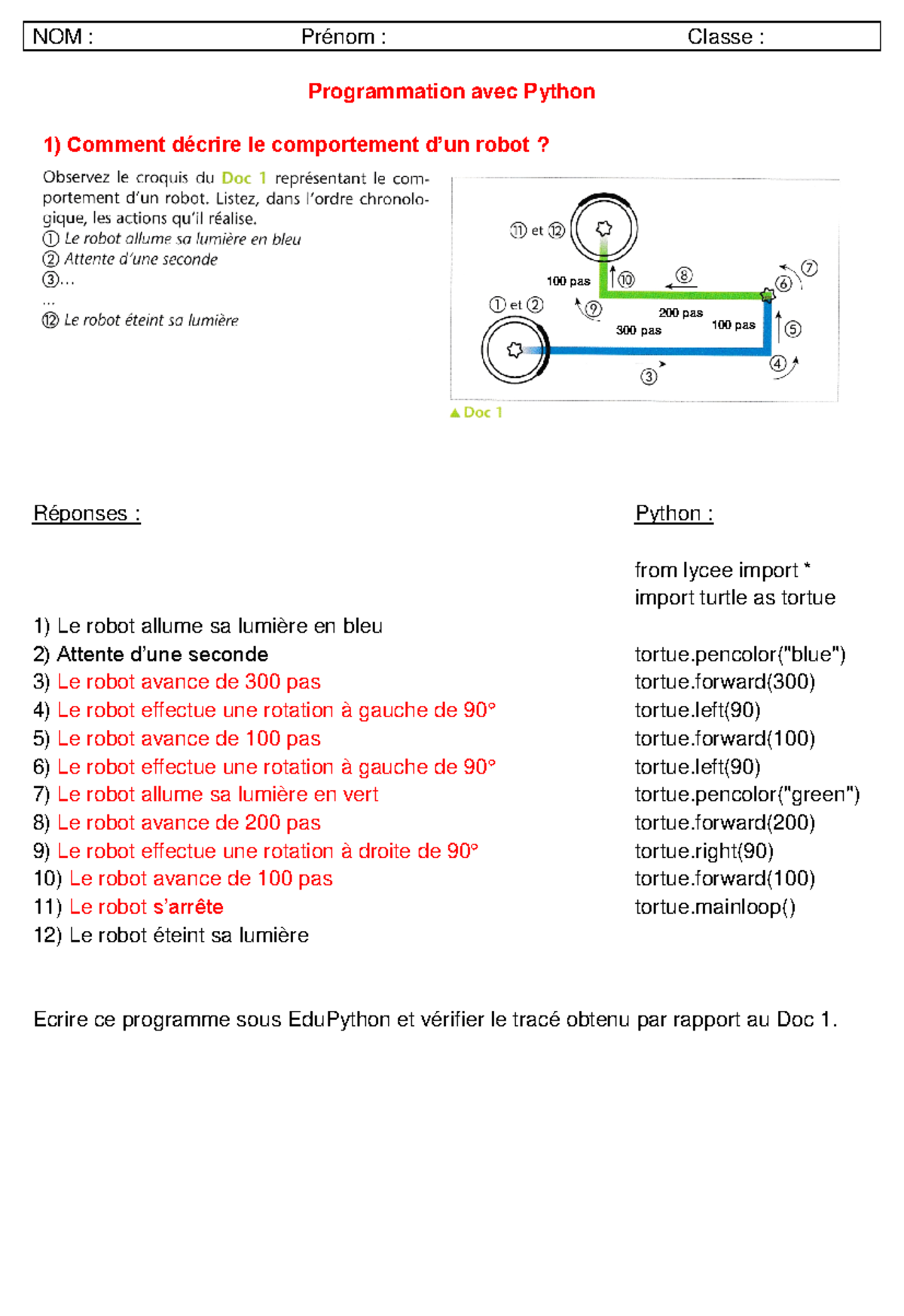 SNT - Python - nous sommes - Programmation avec Python Réponses : Le ...