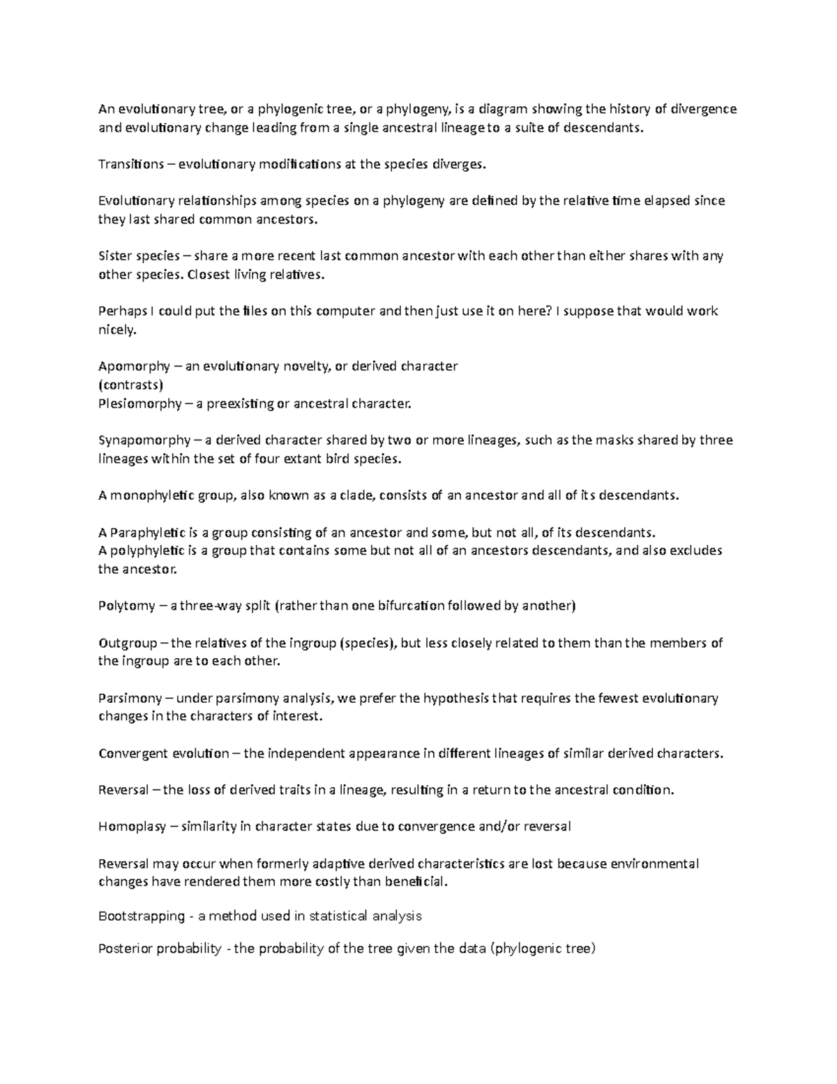 Chapter 4 - Evolutionary Analysis - An evolutionary tree, or a ...