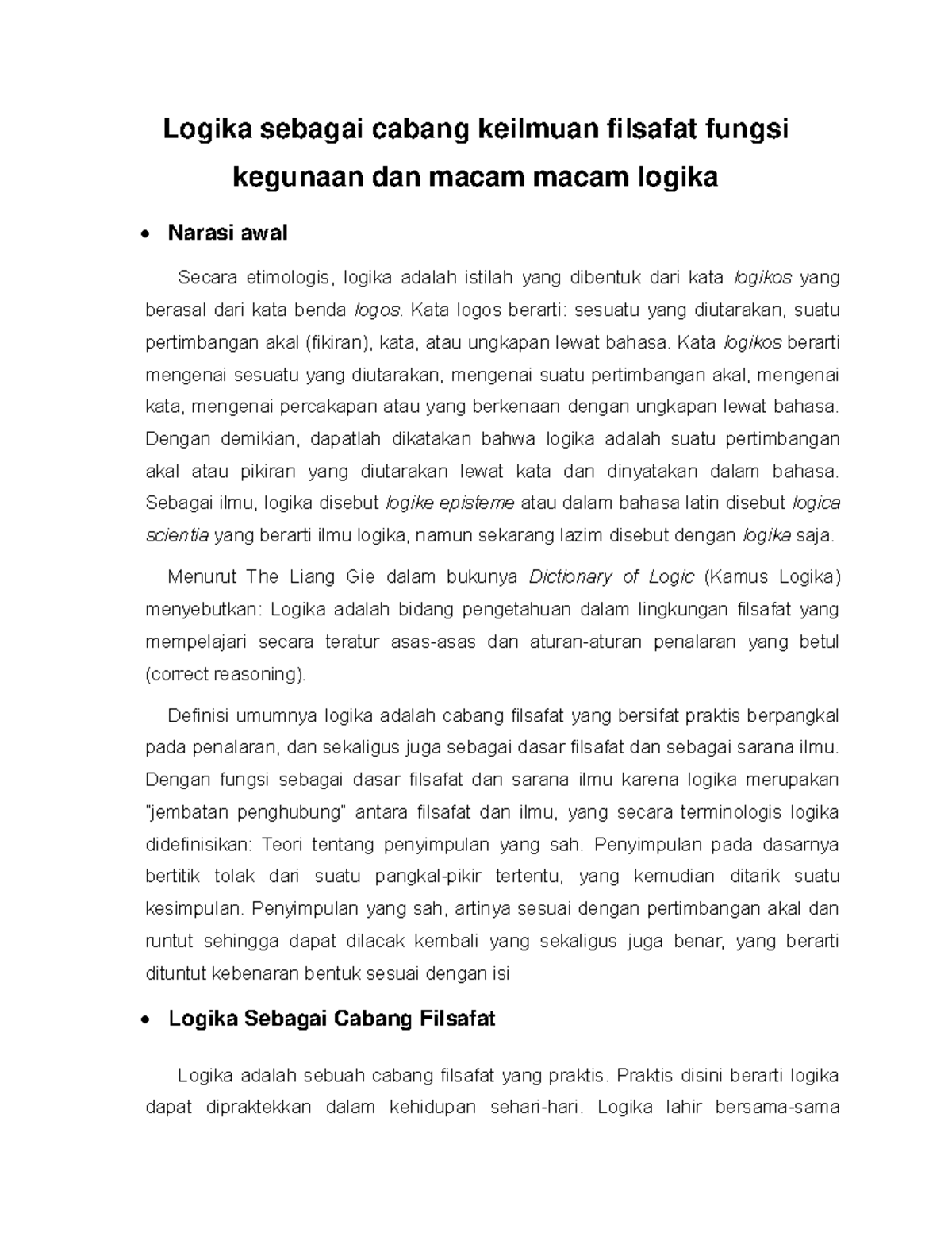 Logika sebagai cabang keilmuan filsafat fungsi kegunaan dan macam macam ...