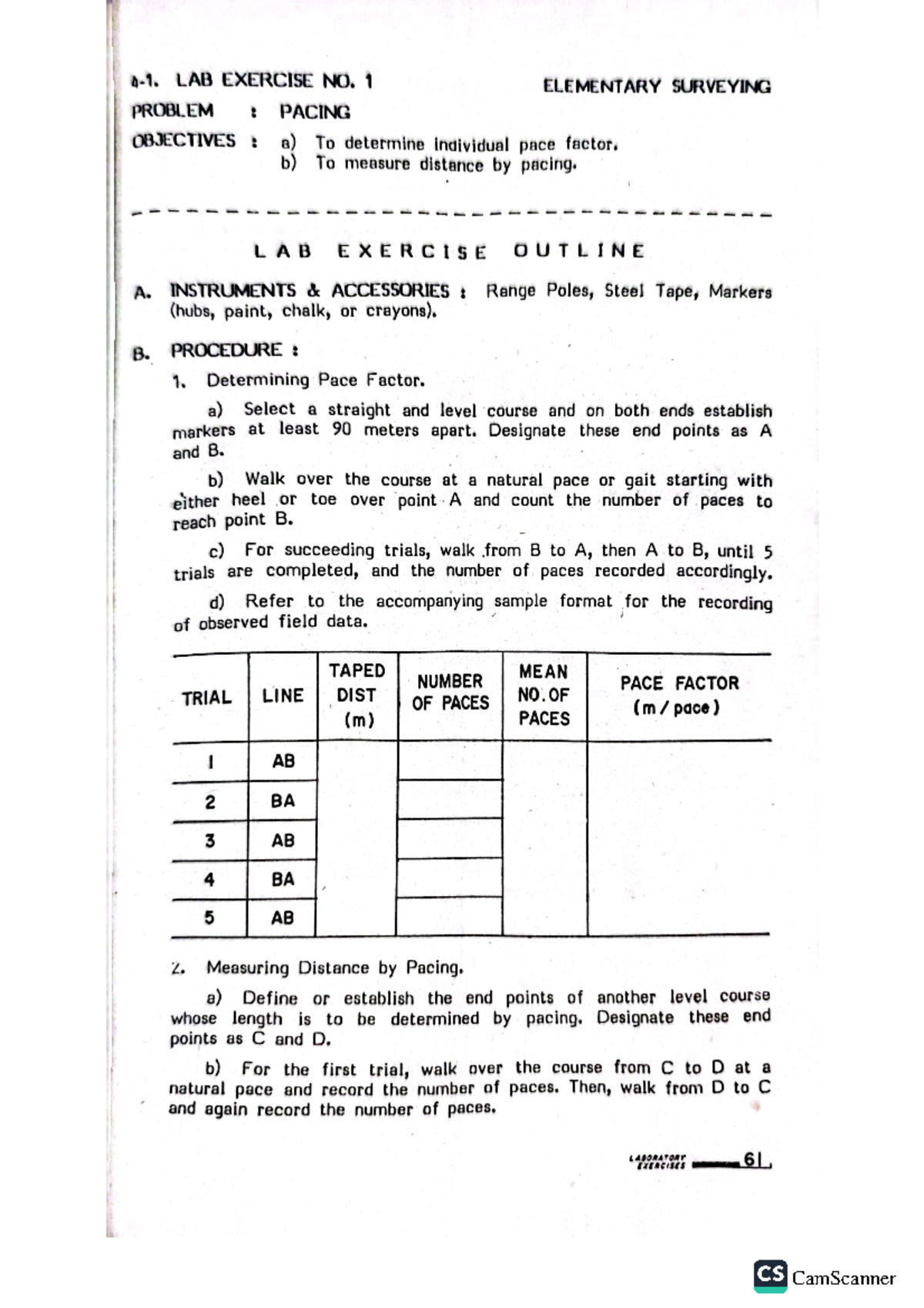 LAB-NO - LAB NO. 1 PACING. PROBLEM. OBJECTIVES. INSTRUMENTS AND ACCESSORIES - Fundamentals of ...