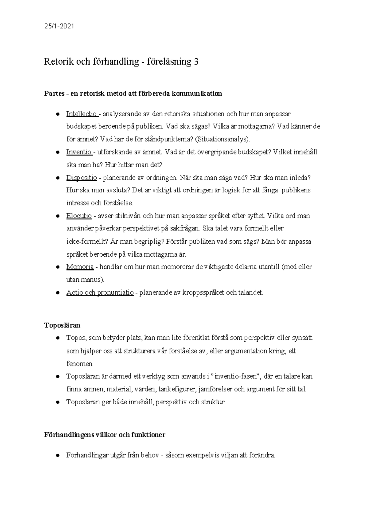 Retorik och förhandling - föreläsning 3 - 25/1- Retorik och förhandling ...