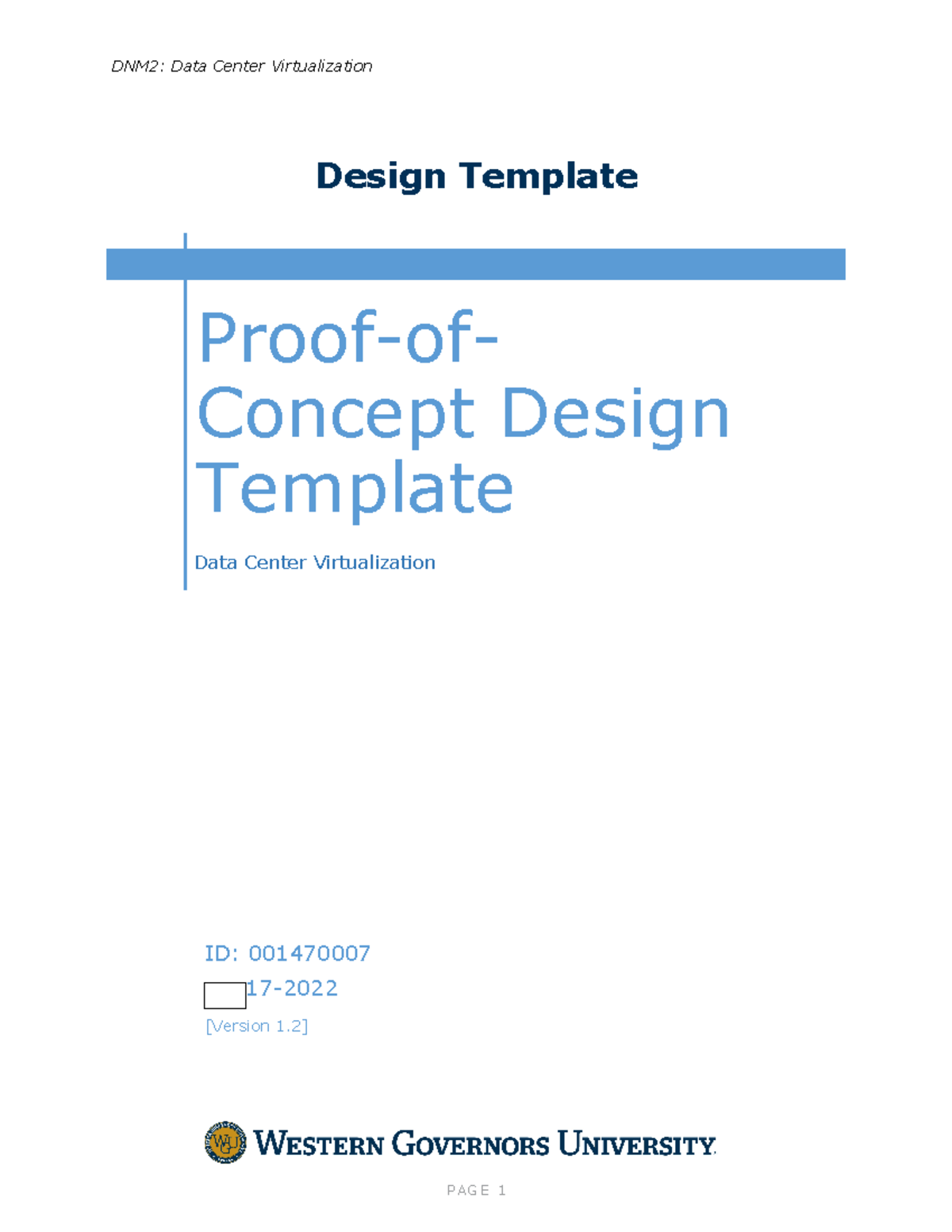 Proof of Concept Design -V1 - DNM2: Data Center Virtualization Design ...