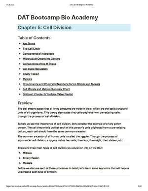 DAT Bootcamp Bio Academy 2 - DAT Bootcamp Bio Academy Chapter 2 Cells ...
