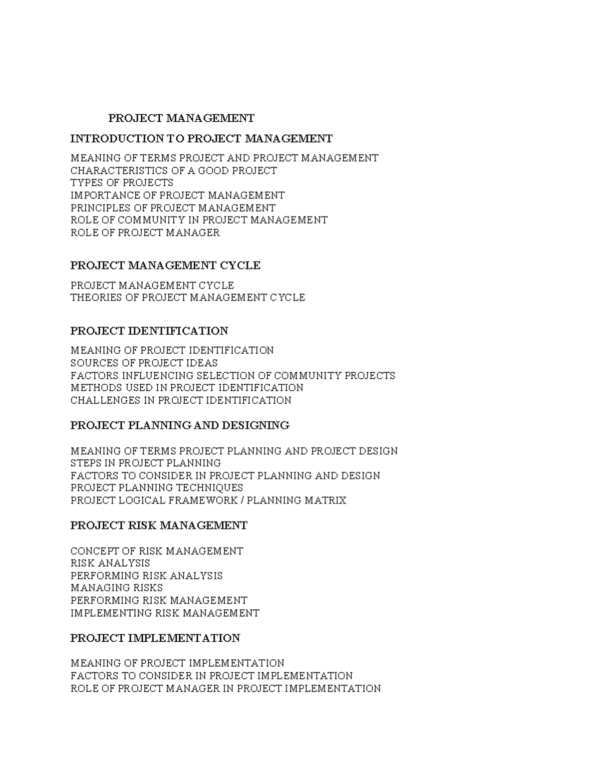 Project Management MOD 2 - PROJECT MANAGEMENT INTRODUCTION TO PROJECT ...