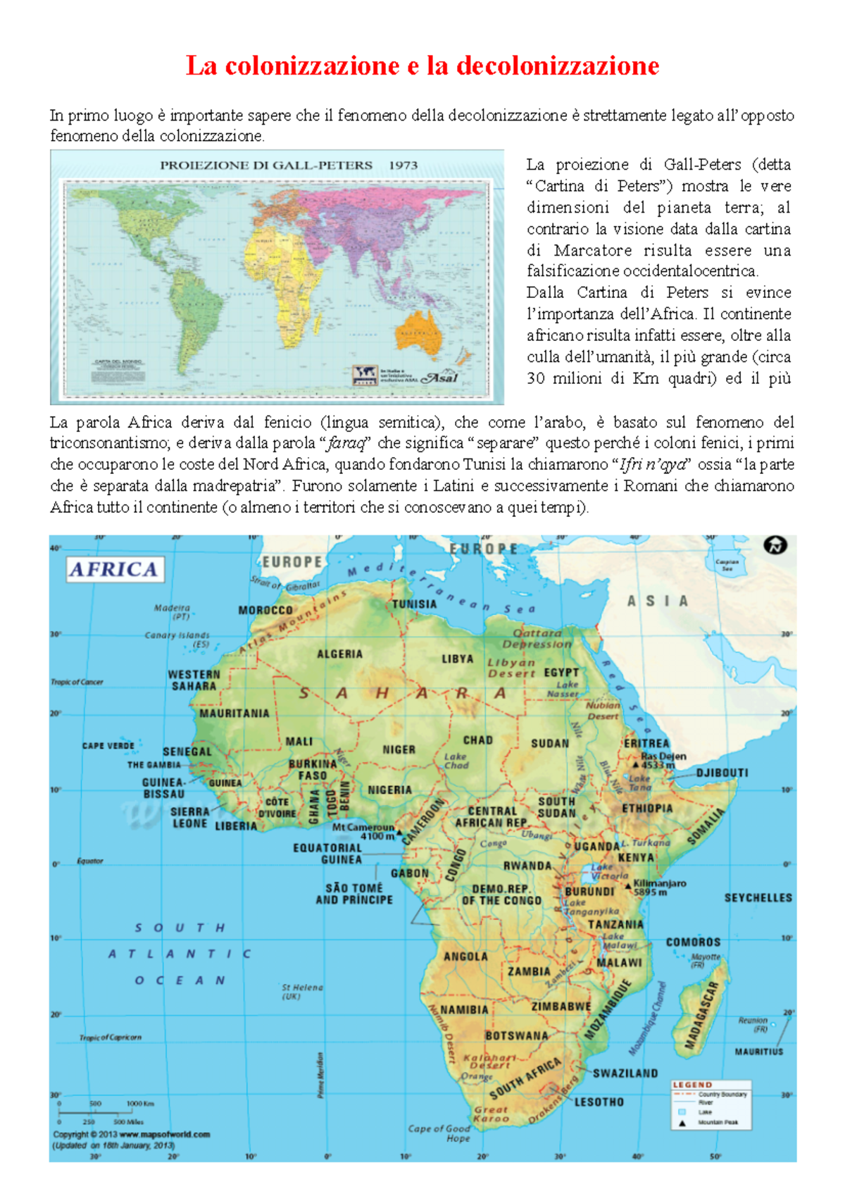 La colonizzazione e la decolonizzazione (appunti Prof. Tamburini dal 19 ...