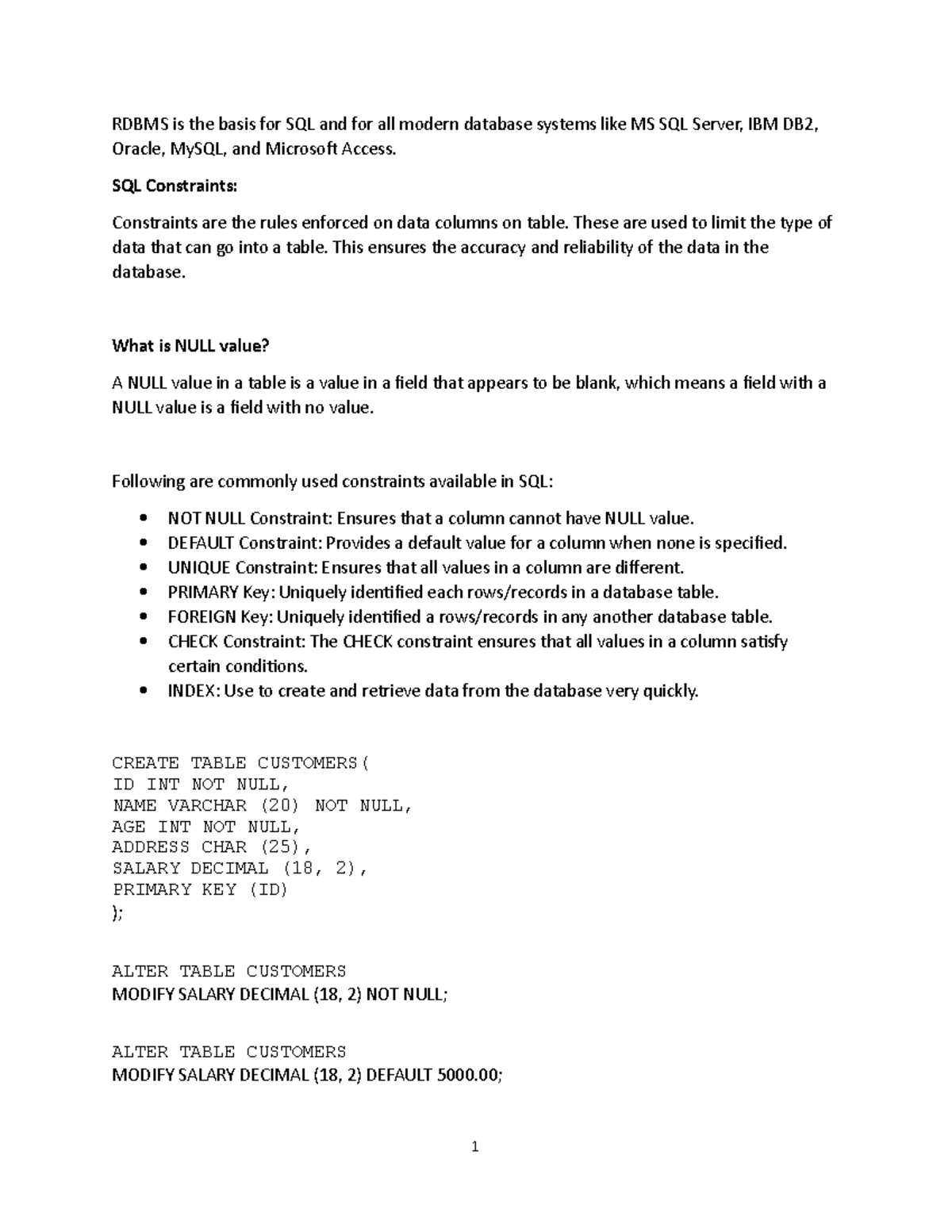 Structured Query Language for Beginners, Simple and Concise - Lecture ...